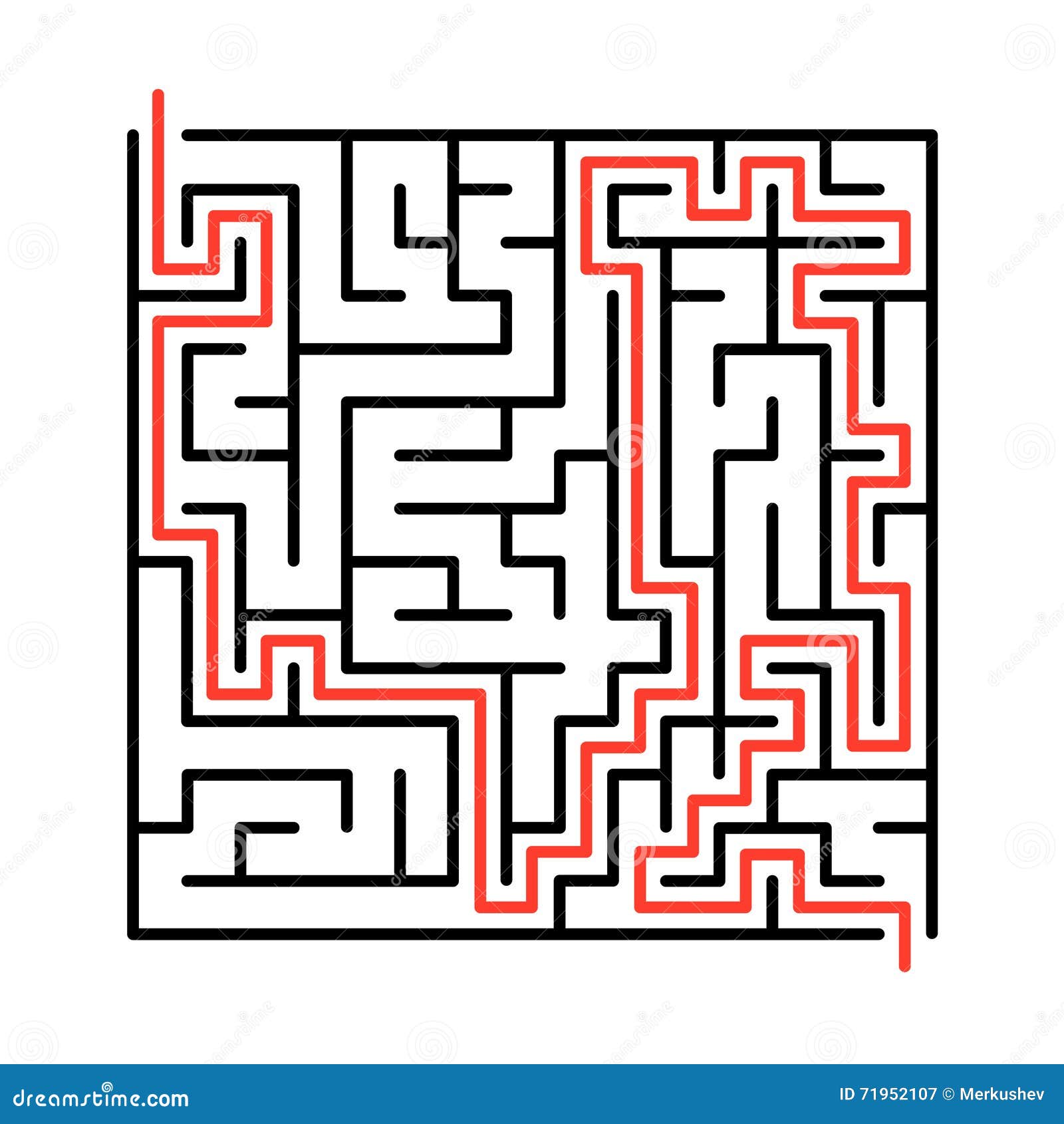 Vector Maze, Labyrinth Illustration with Solution. Stock Vector ...