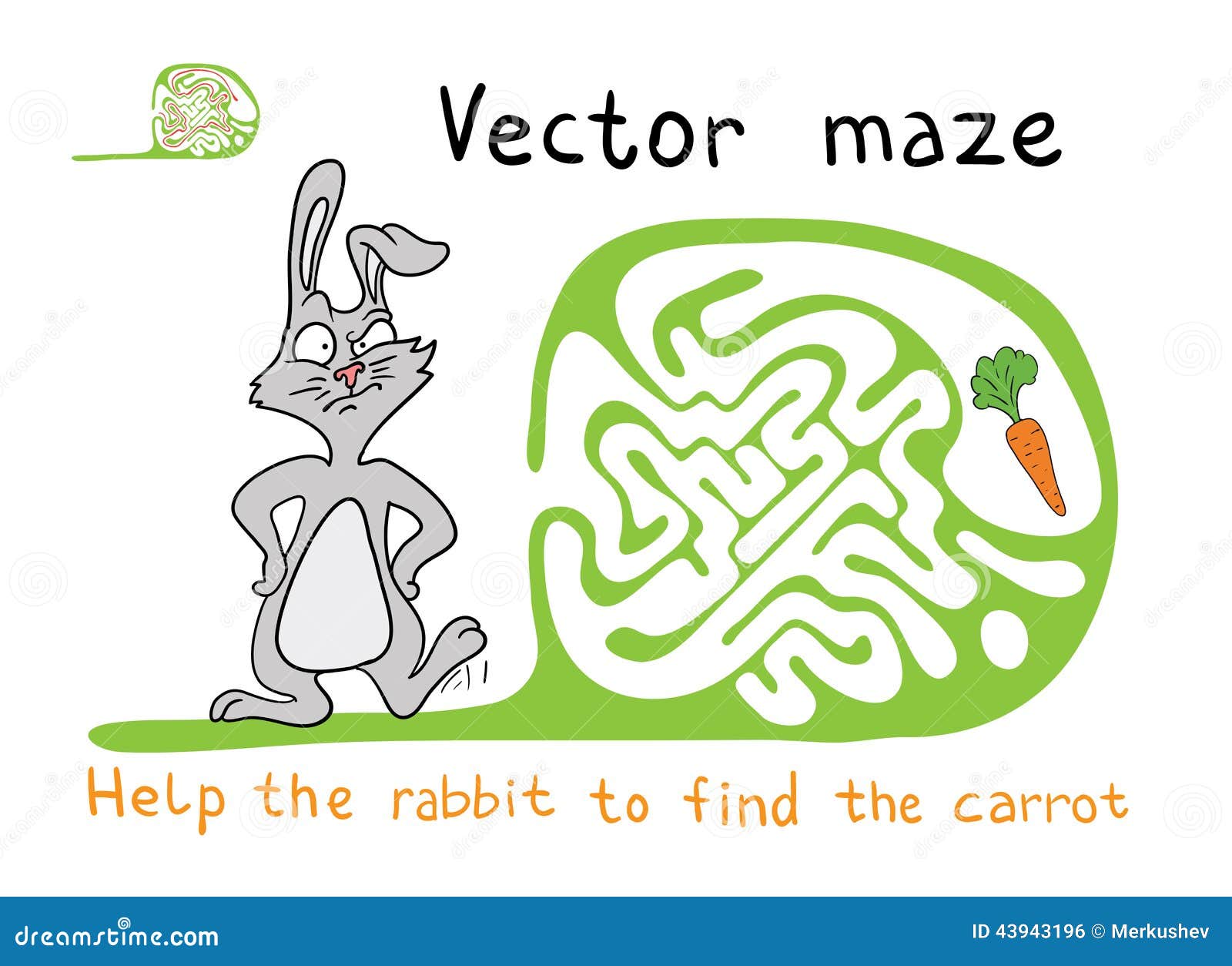 Vector Maze, Labyrinth with Rabbit and Carrot. Stock Vector ...