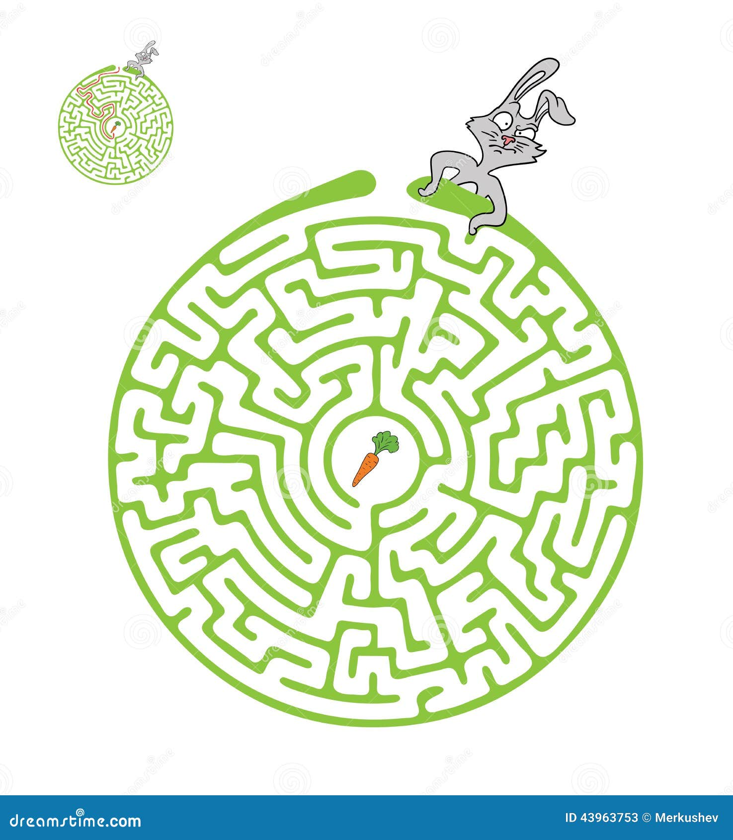 Vector Maze, Labyrinth with Rabbit and Carrot. Stock Vector ...