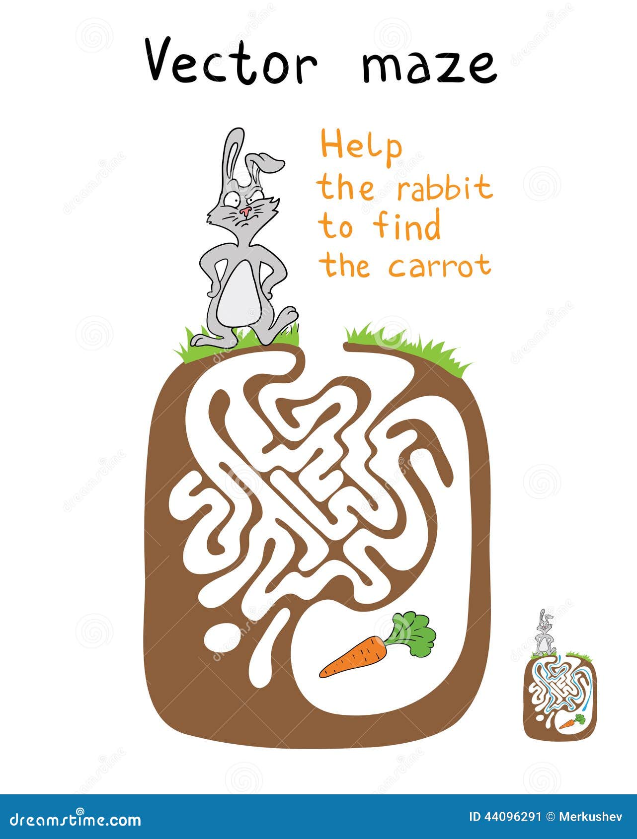 Vector Maze, Labyrinth with Rabbit and Carrot. Stock Vector ...