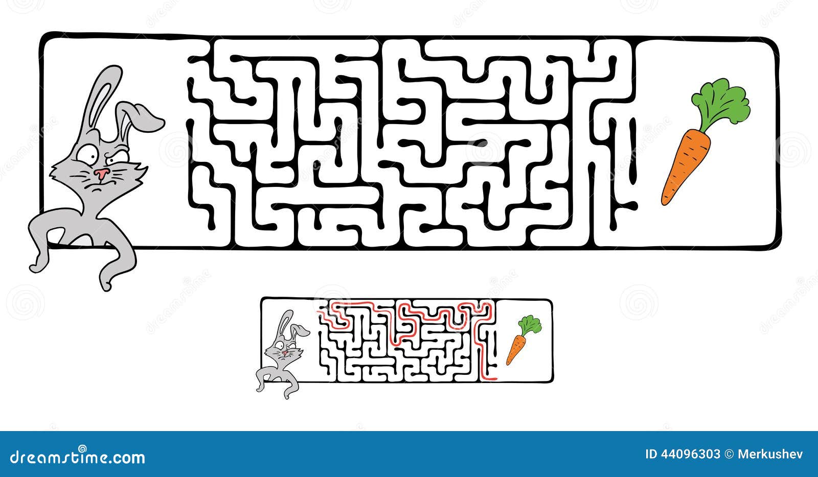 Vector Maze, Labyrinth with Rabbit and Carrot. Stock Vector ...