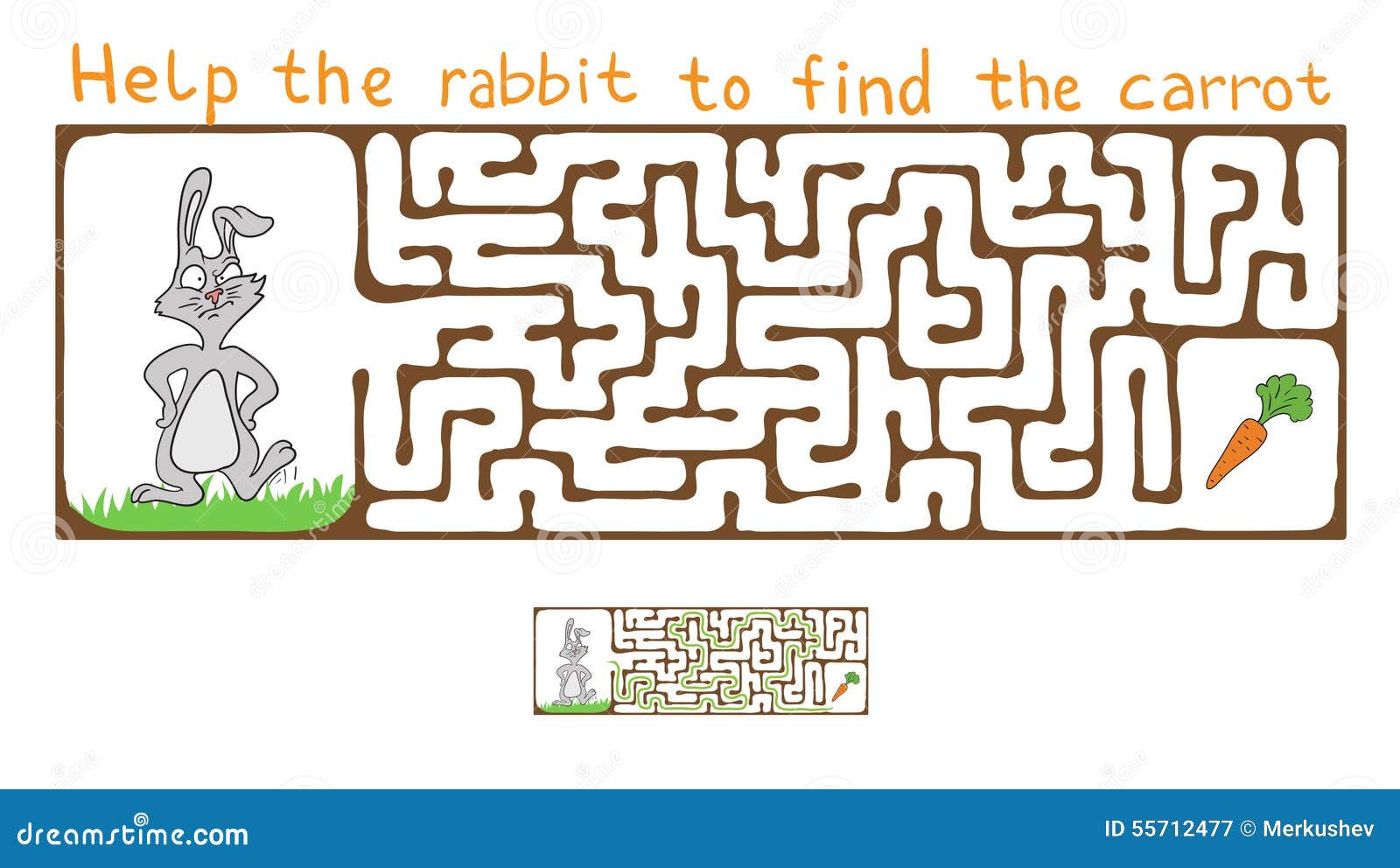 Vector Maze, Labyrinth with Rabbit and Carrot Stock Vector ...