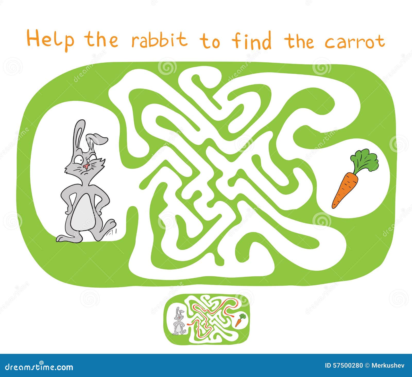 Vector Maze, Labyrinth With Rabbit And Carrot | CartoonDealer.com #57500280