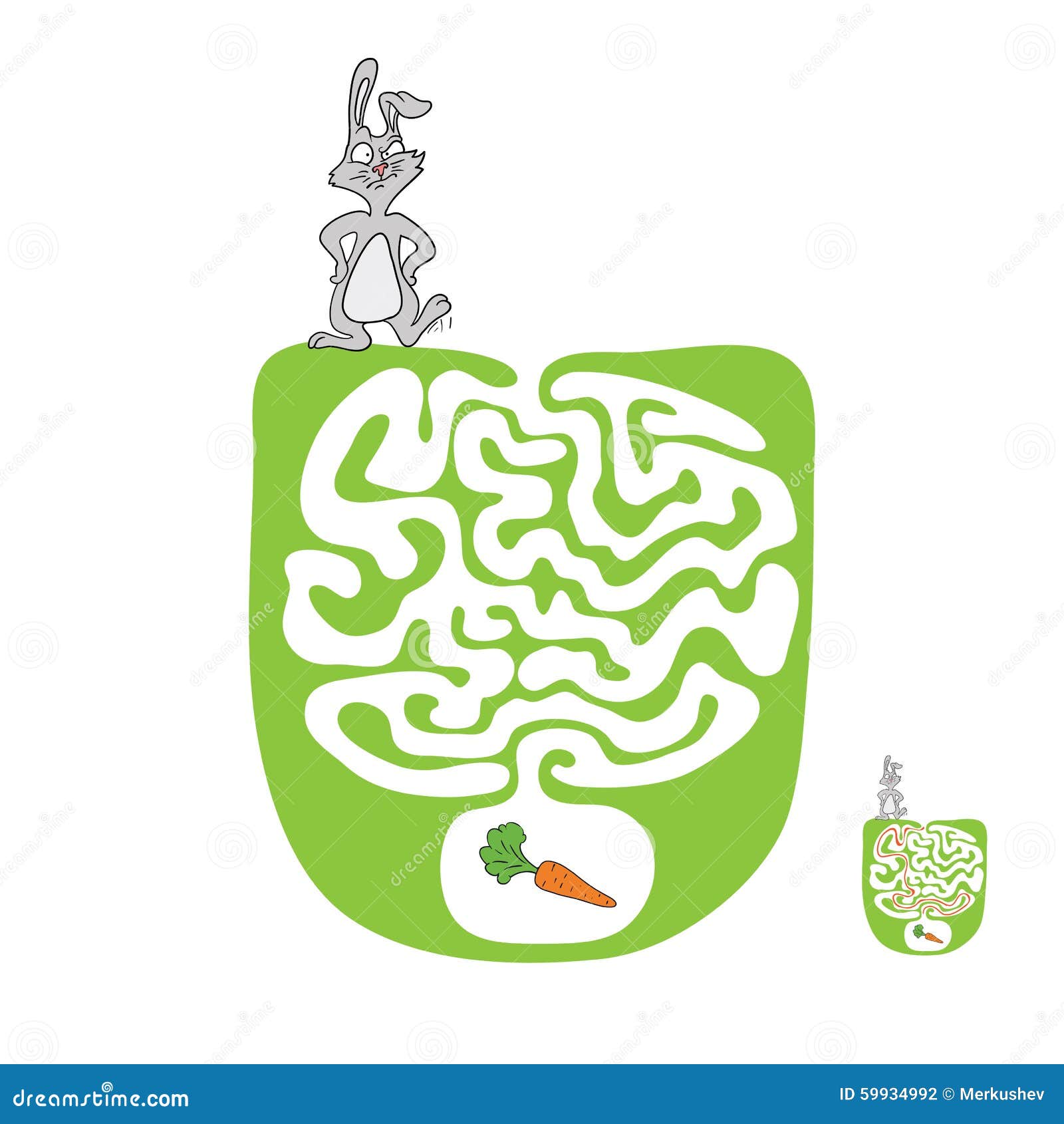 Vector Maze, Labyrinth with Rabbit and Carrot Stock Vector ...