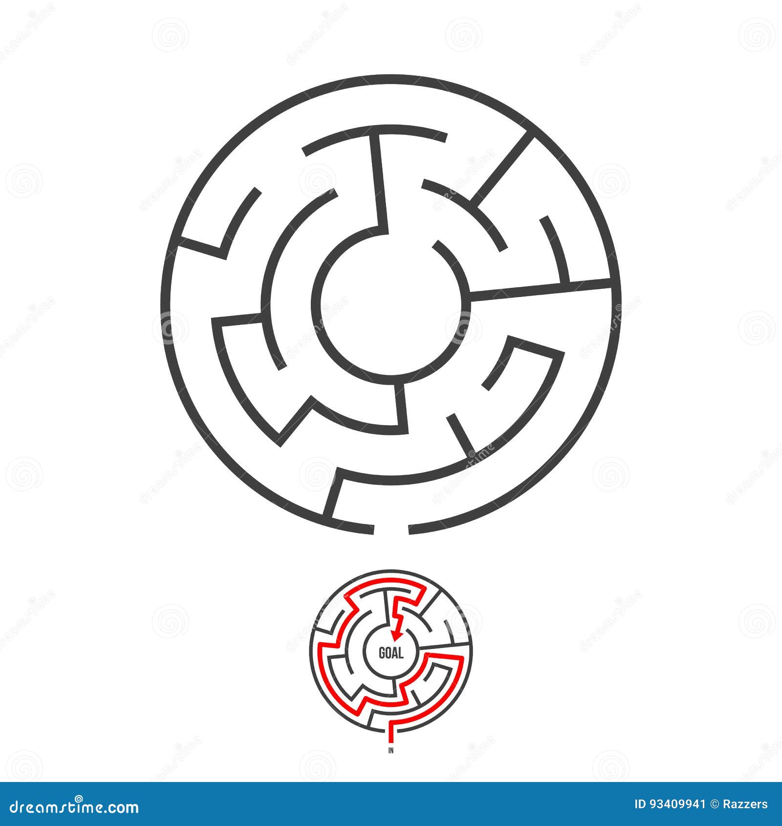 Vector Maze Logo Isolated stock vector. Illustration of exit - 93409941