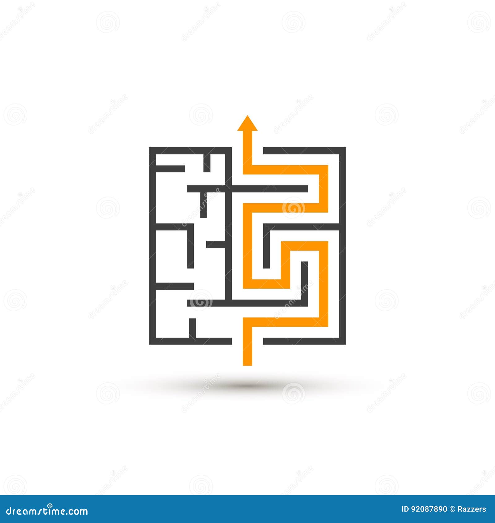 Vector Maze Logo Isolated. Labyrinth with Solution Stock Vector ...