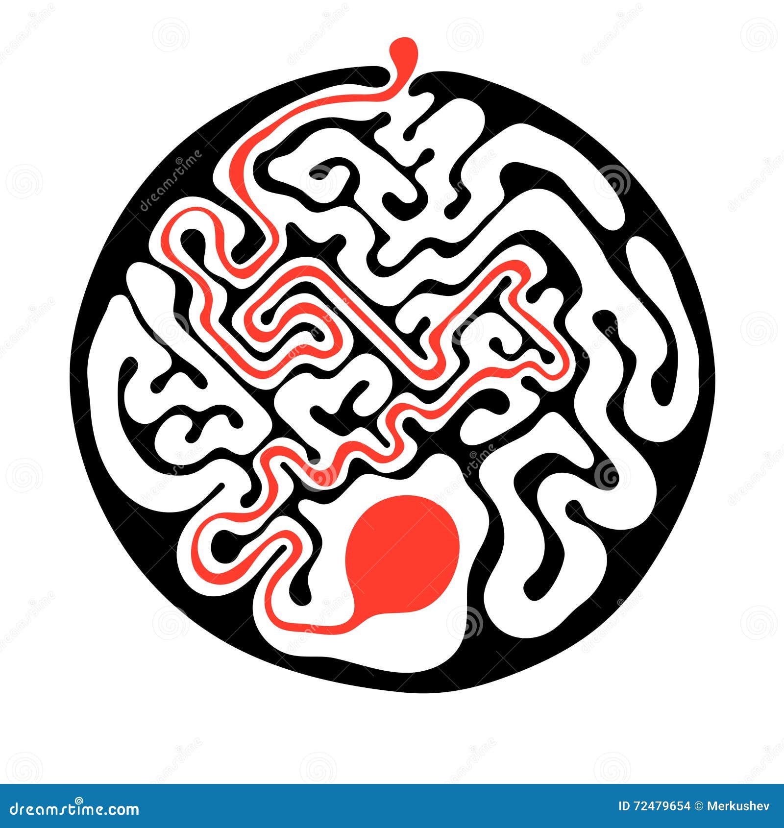 Vector Maze, Round Labyrinth Illustration with Solution. Stock Vector ... Vector Maze, Round Labyrinth Illustration with Solution. Stock Vector ...