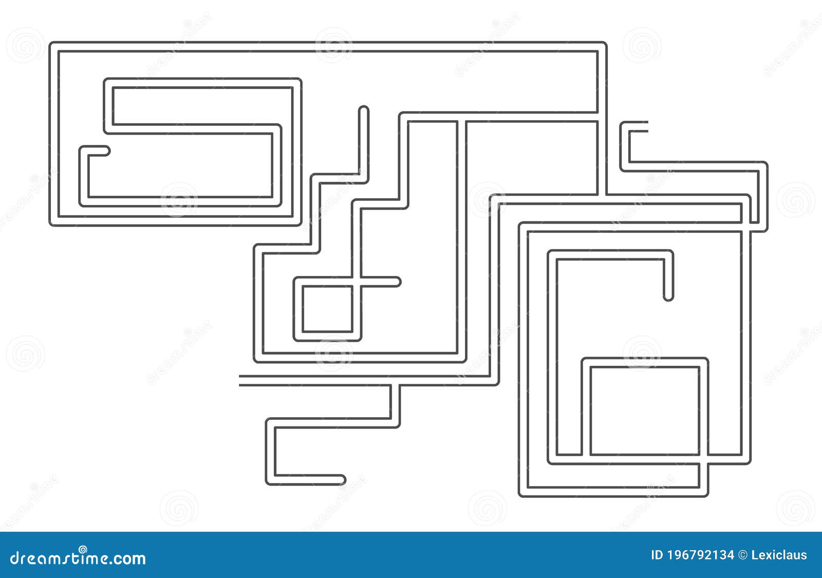 Vector Maze Template. Blank Black And White Labyrinth Isolated On White ...