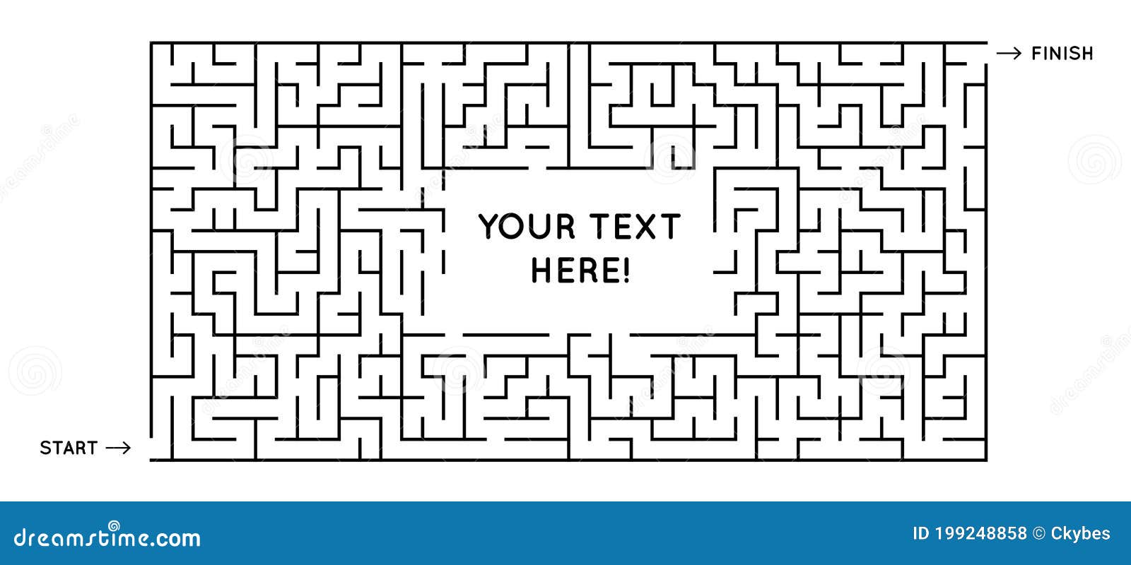 Vector Maze on White Background. Text Box Template Stock Vector ...