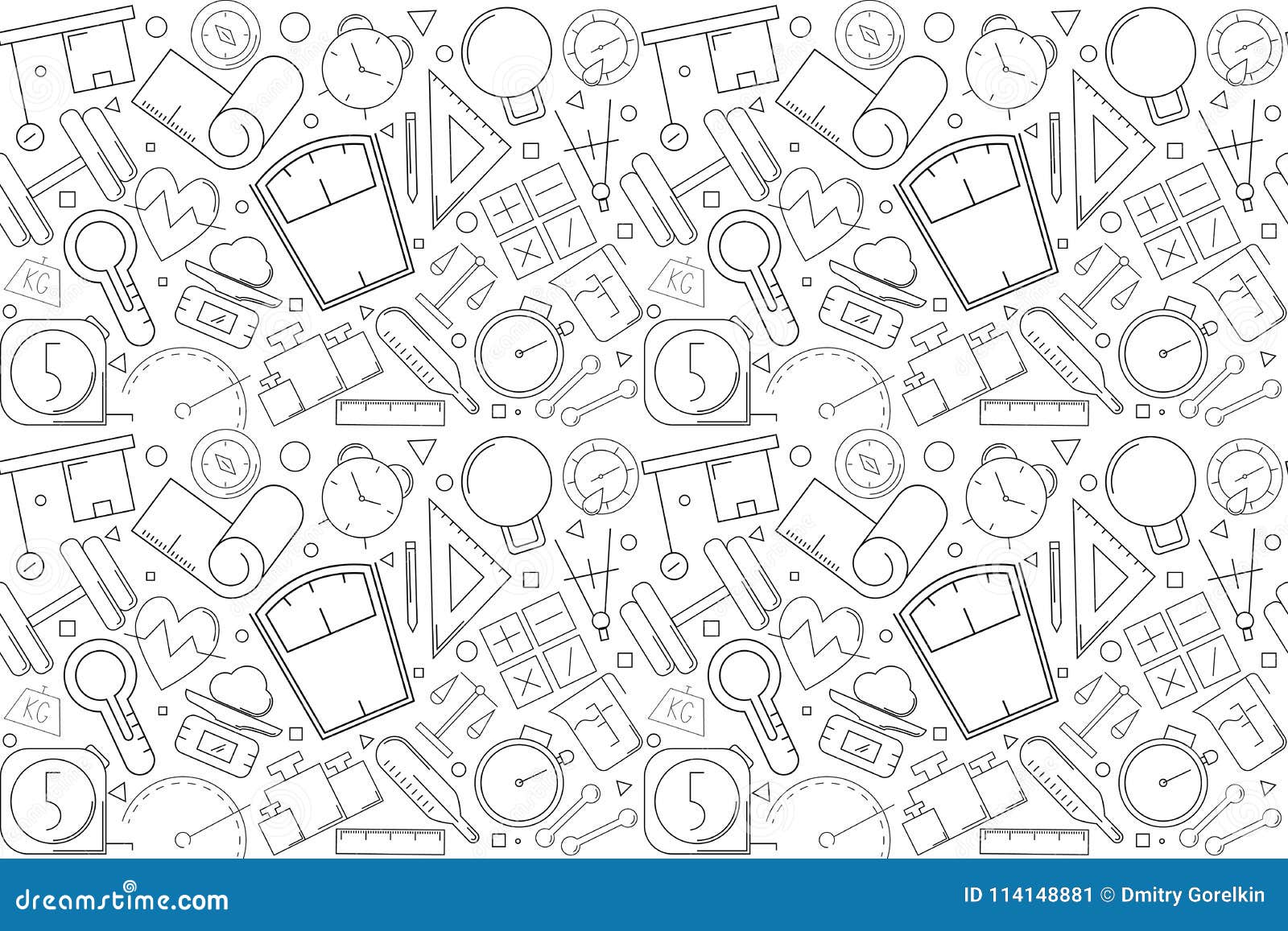 Vector Measuring Pattern. Measuring Seamless Background Stock Vector ...