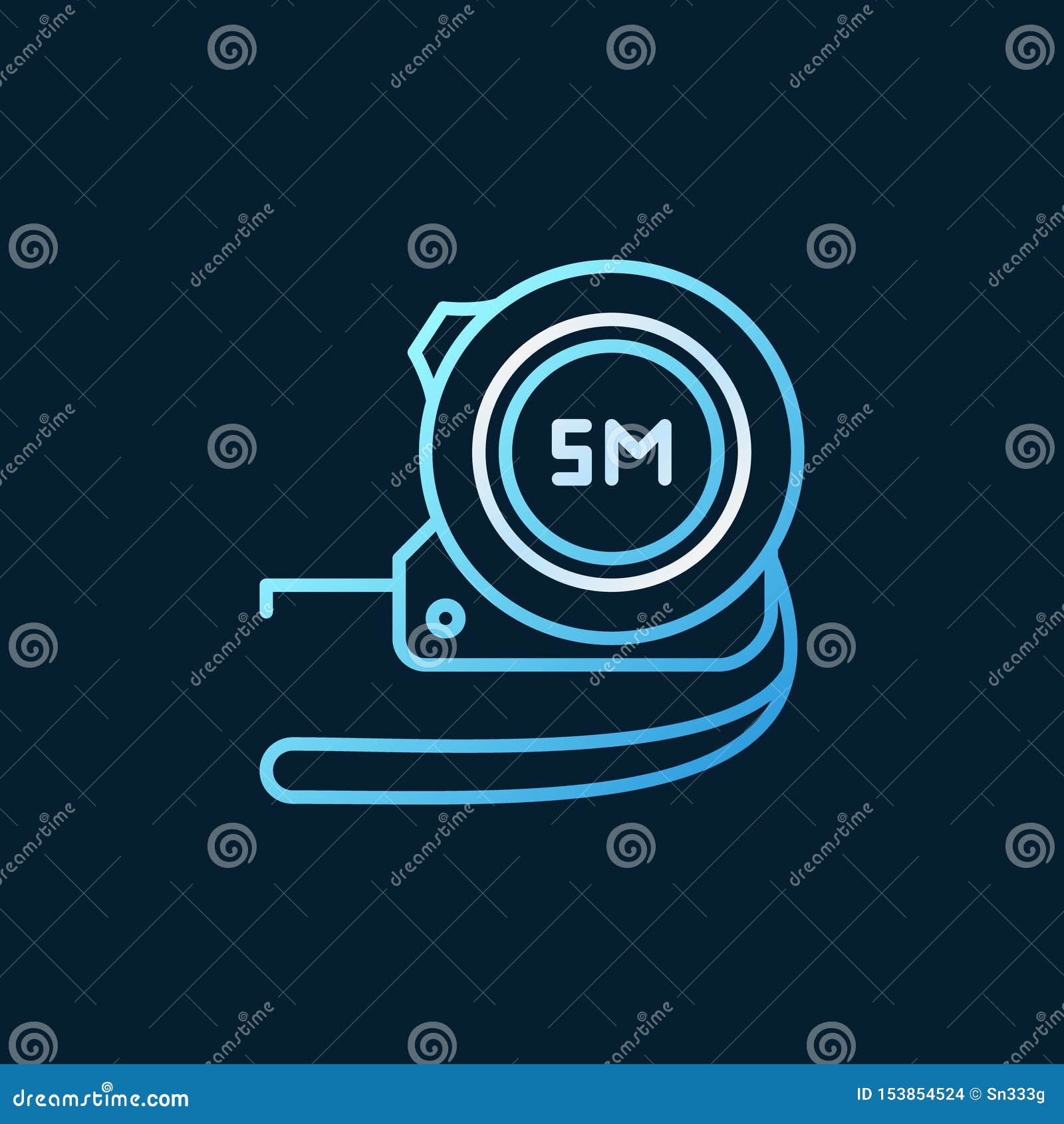 Vector Measuring Tape Blue Linear Icon or Logo Stock Vector ...
