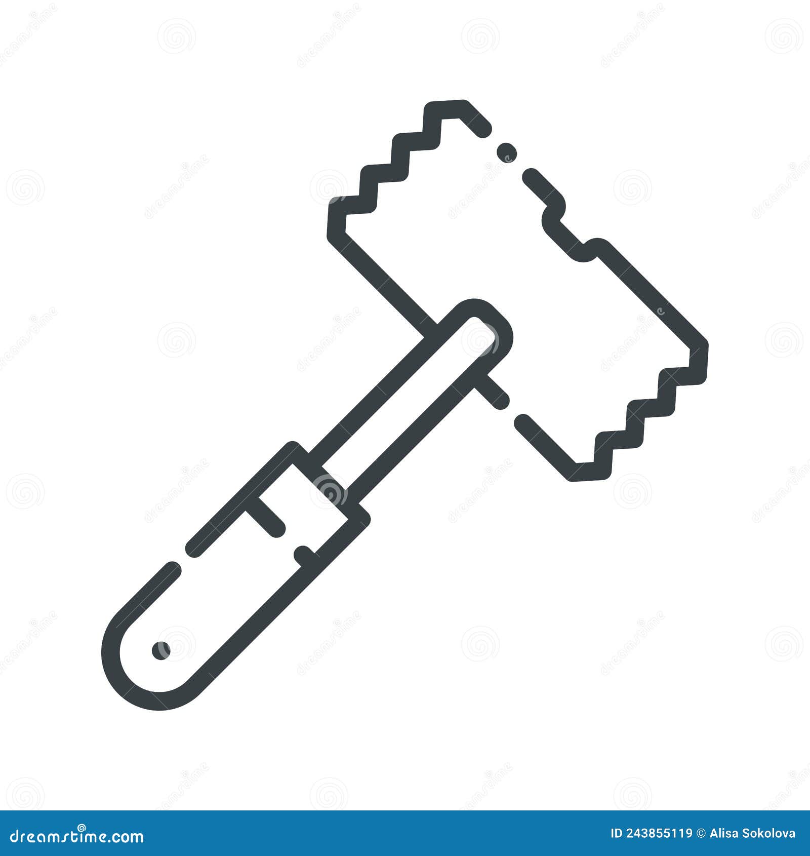 Vector Meat Mallet Line Icon Isolated on Transparent Background. Meat ...