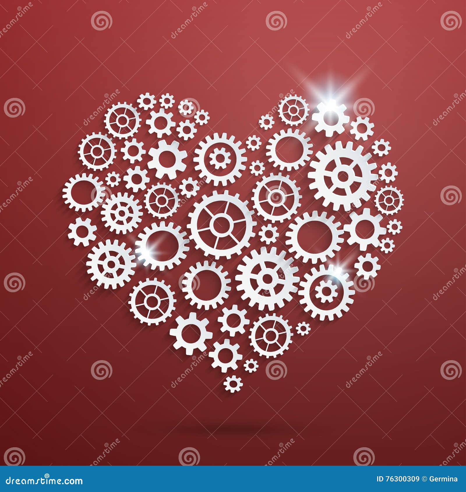 Vector mechanical heart stock vector. Illustration of celebrate - 76300309