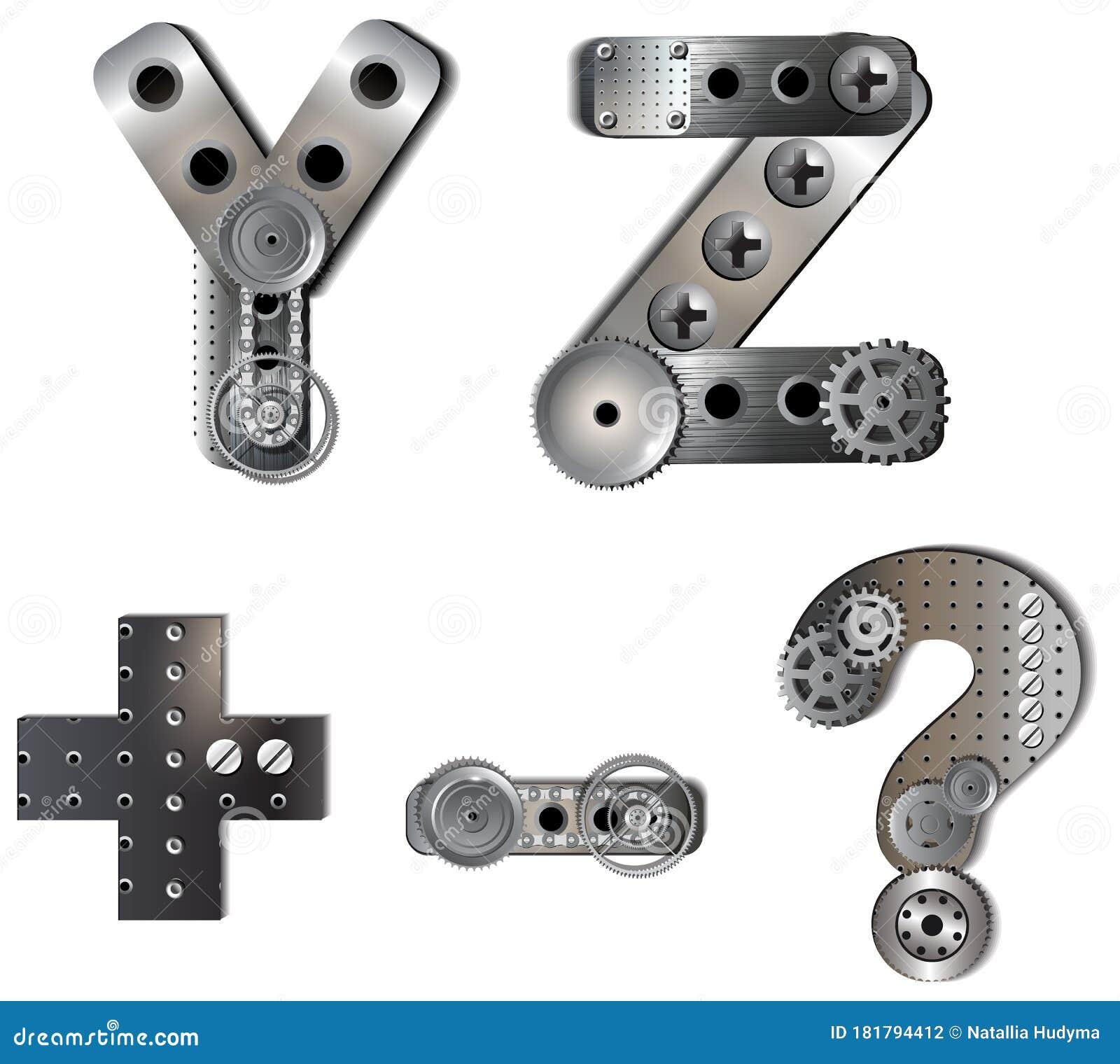 Vector Mechanical Numbers of Gears Stock Vector - Illustration of ...