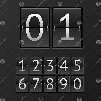Vector Mechanical Timetable Numbers Stock Vector - Illustration of ...