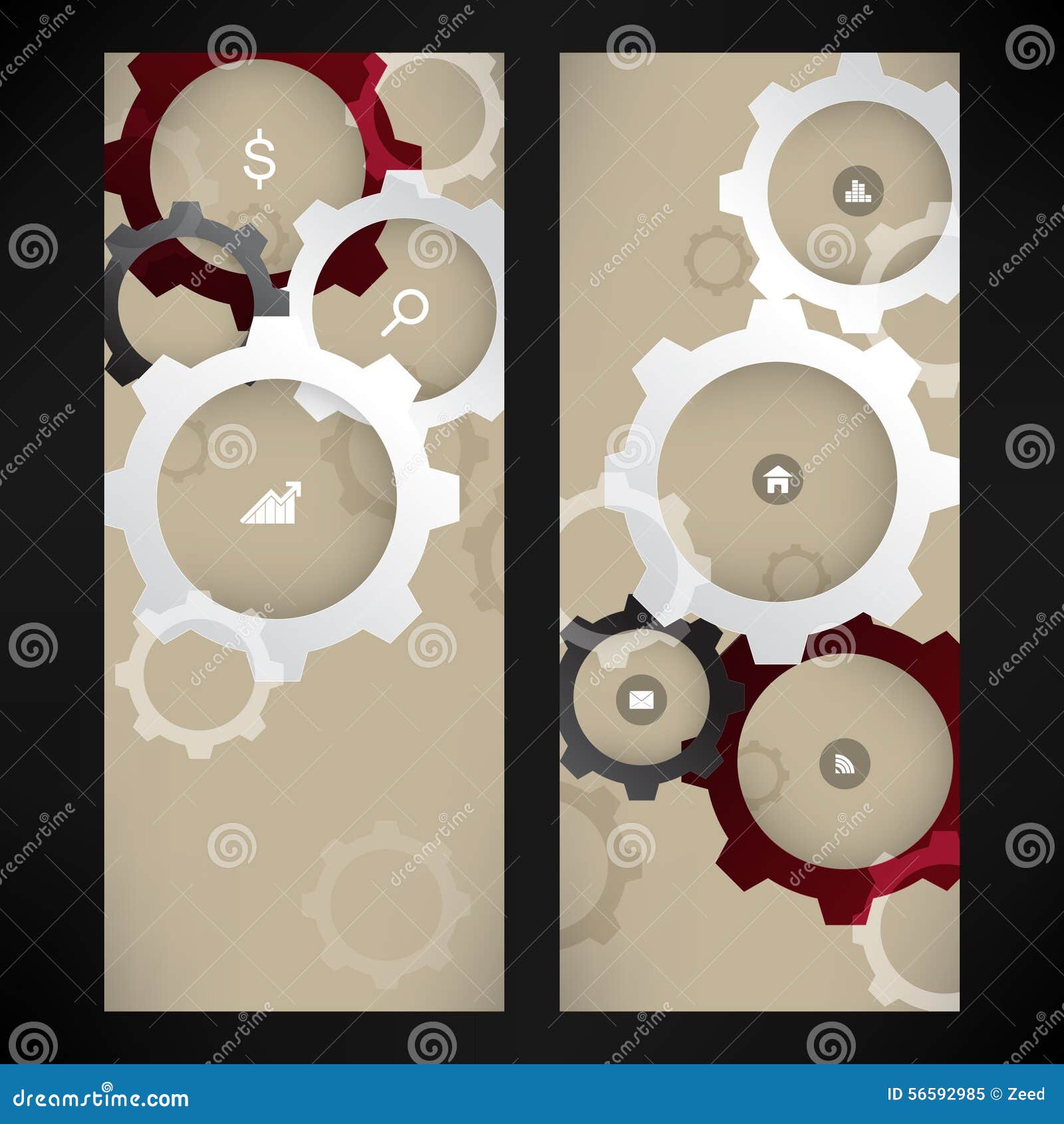 Vector Mechanical Wheels Infographics Elements Background Stock Vector ...