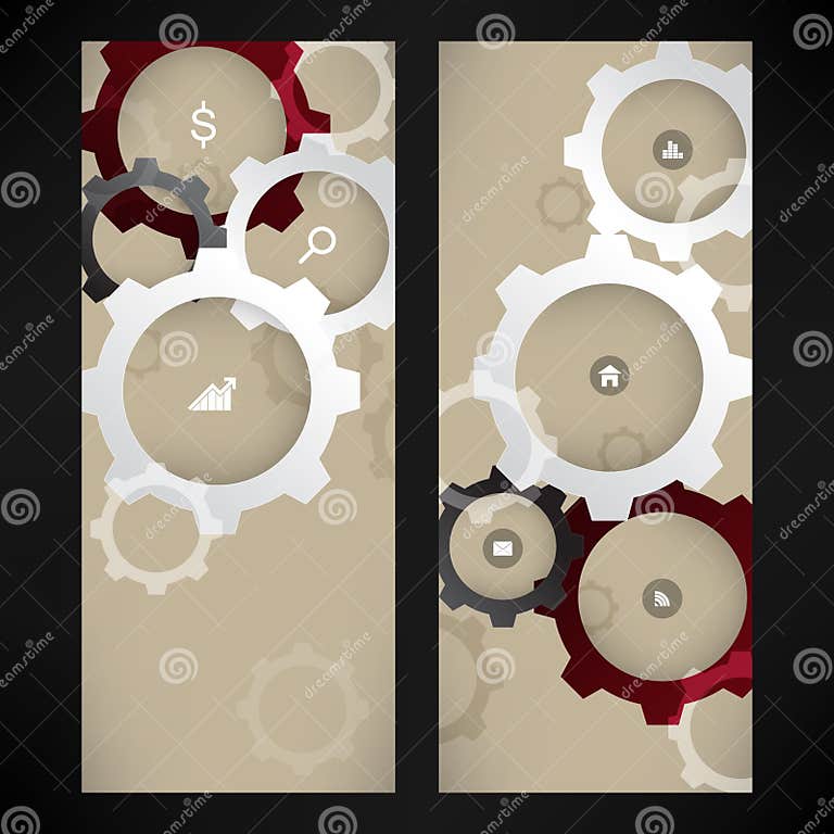 Vector Mechanical Wheels Infographics Elements Background Stock Vector ...