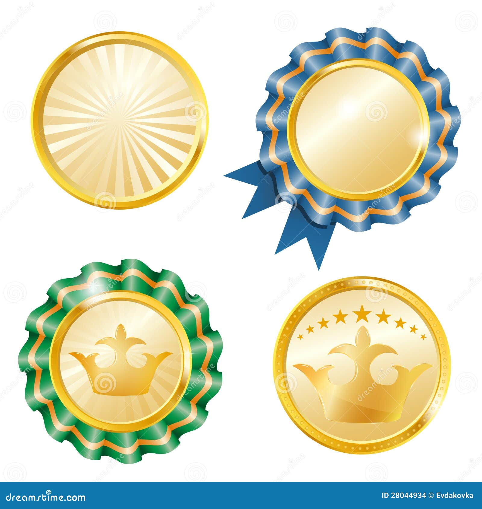 Vector medals set stock vector. Illustration of insignia - 28044934