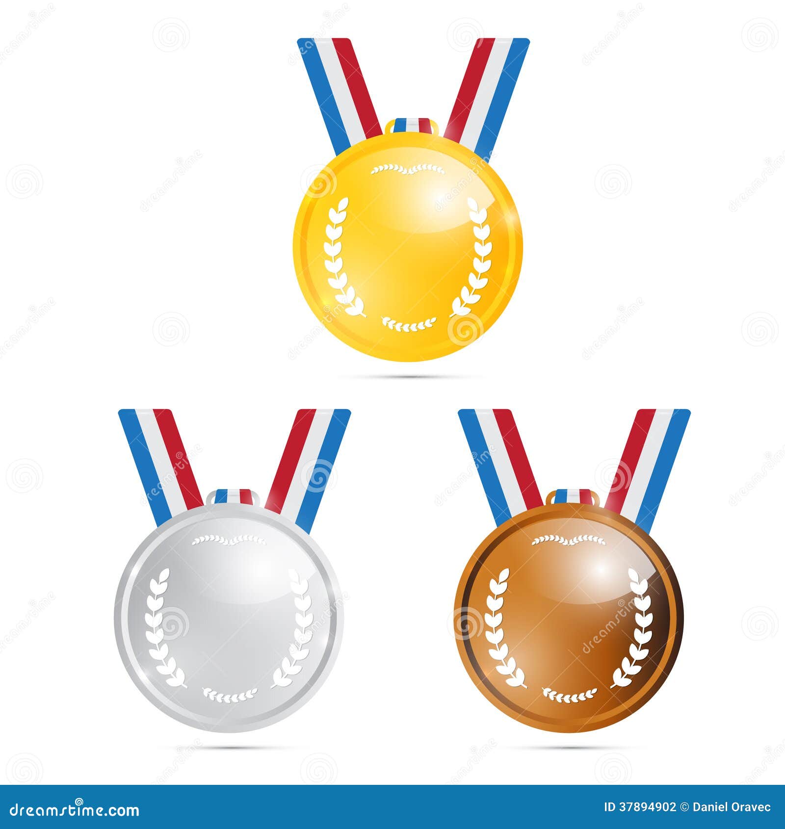 Vector Medals Set stock vector. Illustration of three - 37894902