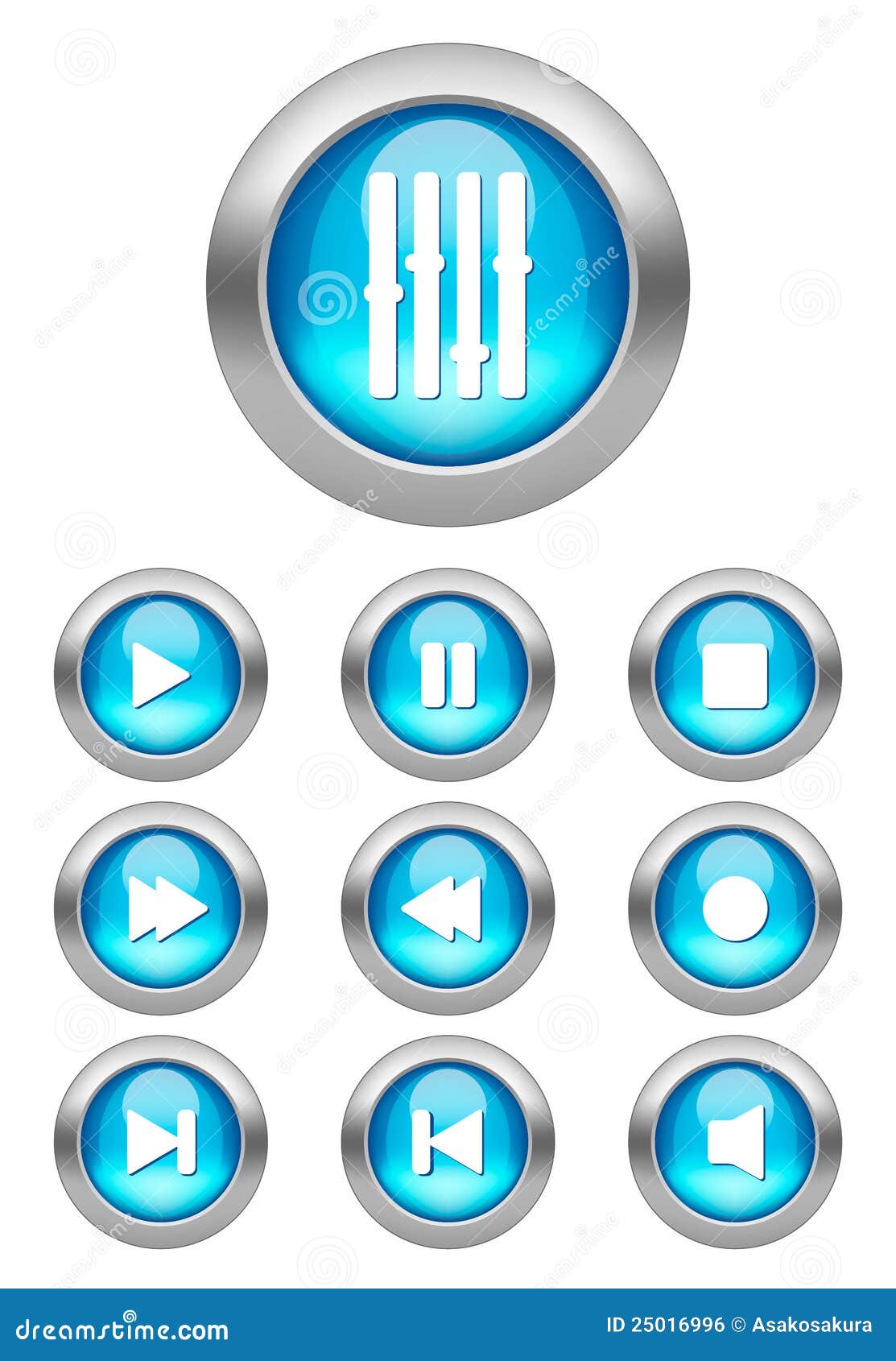 Vector Media buttons stock vector. Illustration of glossy - 25016996