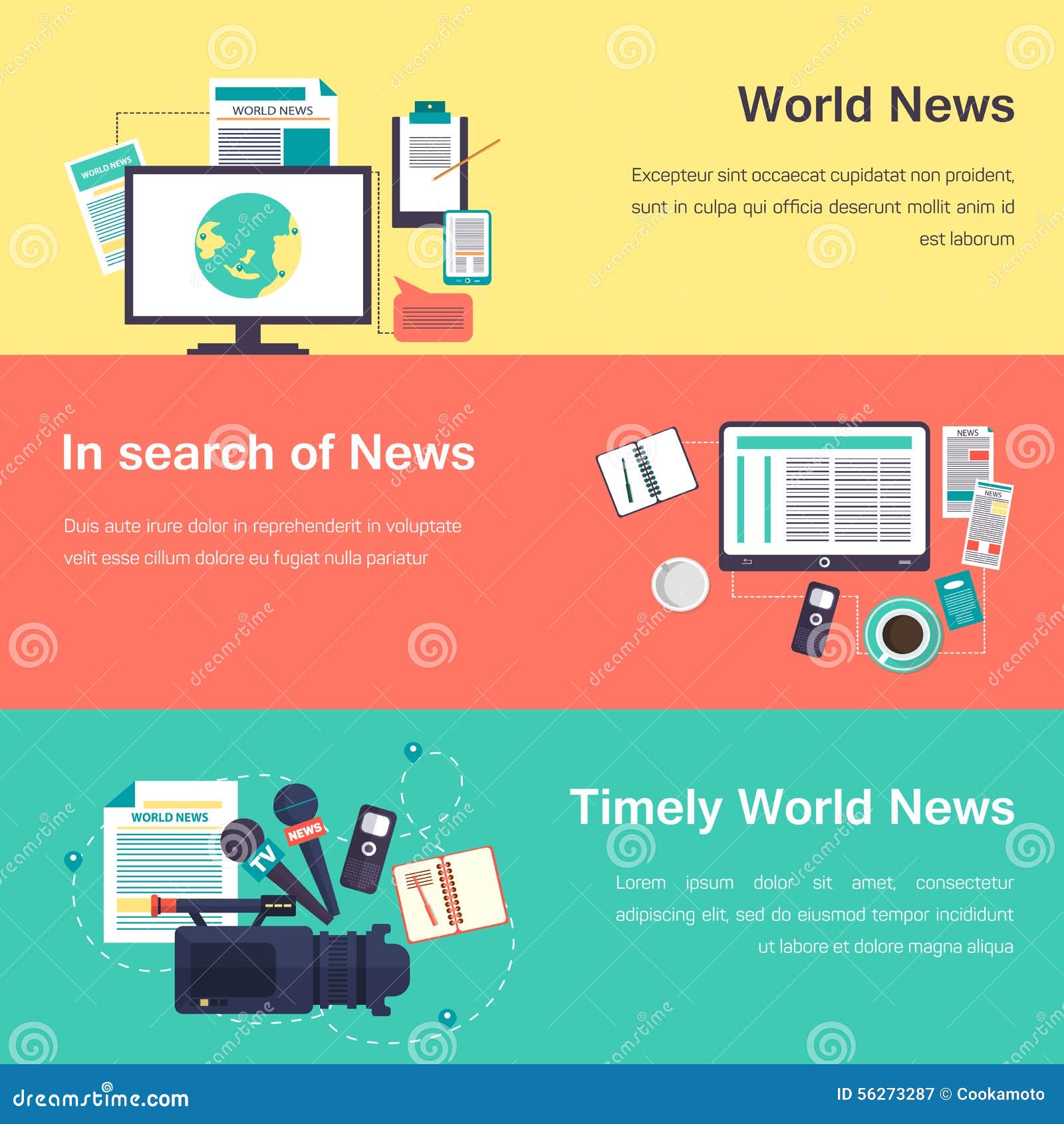 Vector Media Objects. World News Stock Vector - Illustration of ...