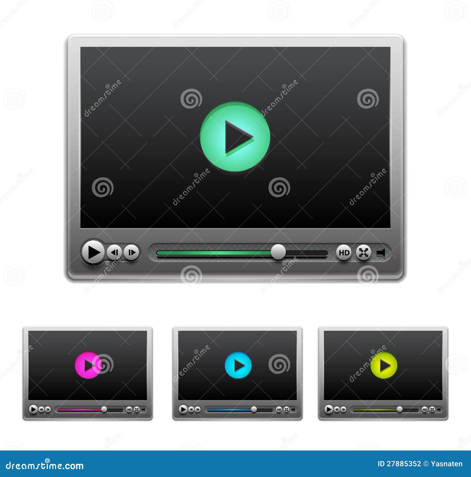 Vector media player stock illustration. Illustration of modern - 27885352