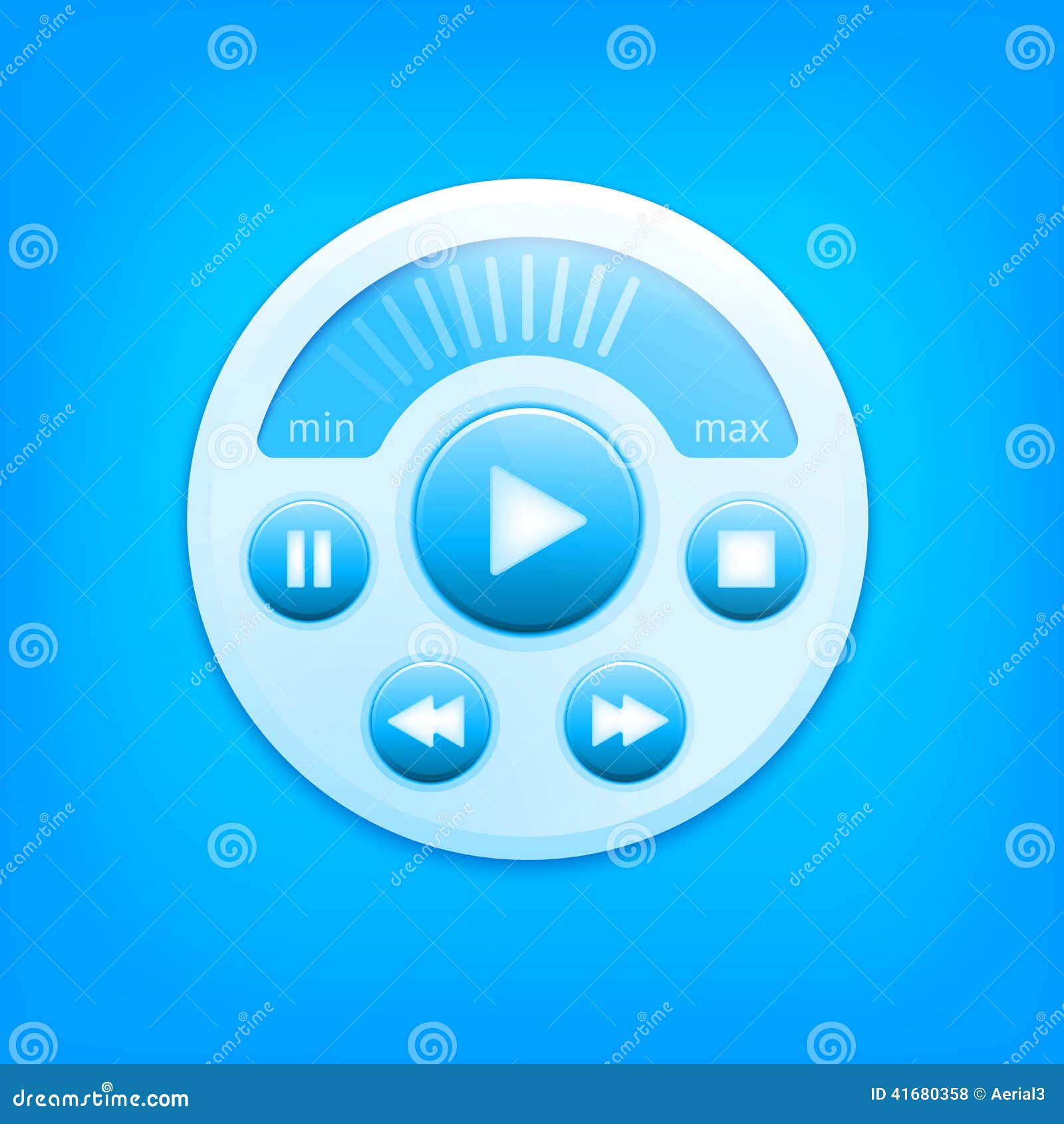 Vector Media Player Interface Stock Vector - Illustration of glossy ...