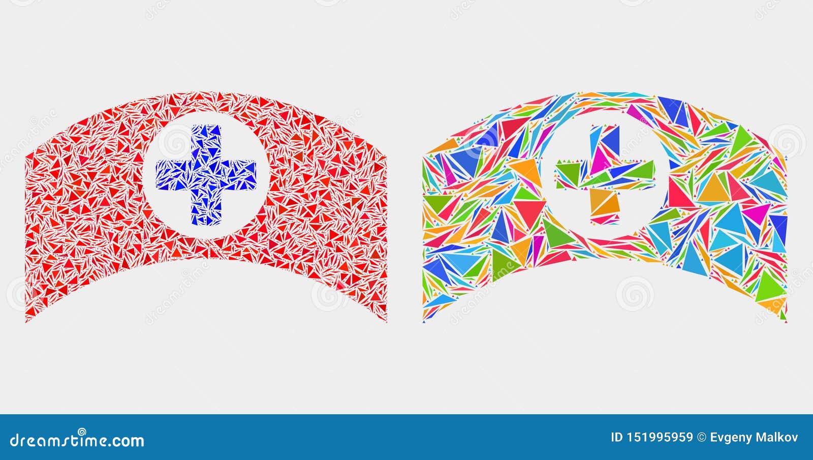 Vector Medical Cap Mosaic Icon of Triangles Stock Vector - Illustration ...