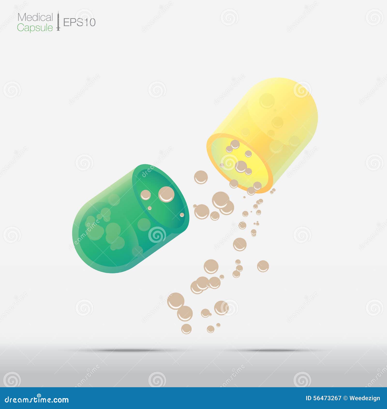 Vector : Medical Capsule Open Up Stock Vector - Illustration of yellow ...