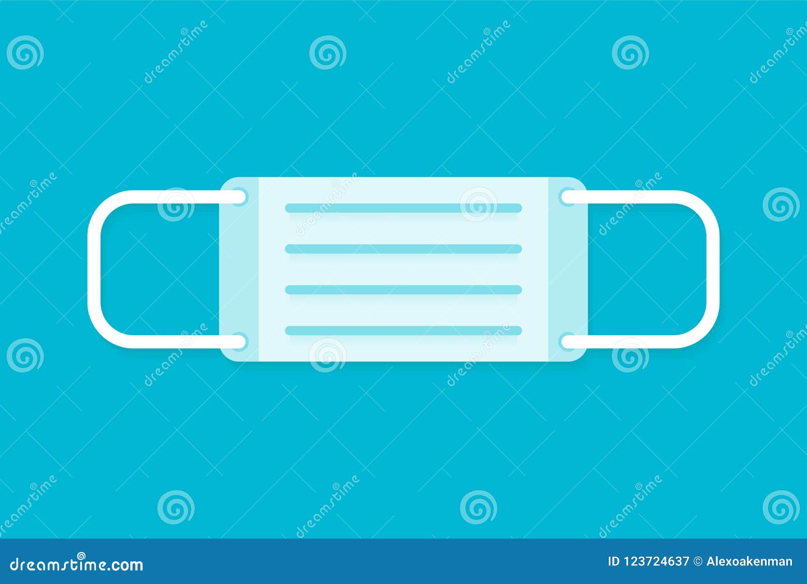 Vector Medical Face Mask in Flat Style Stock Vector - Illustration of ...