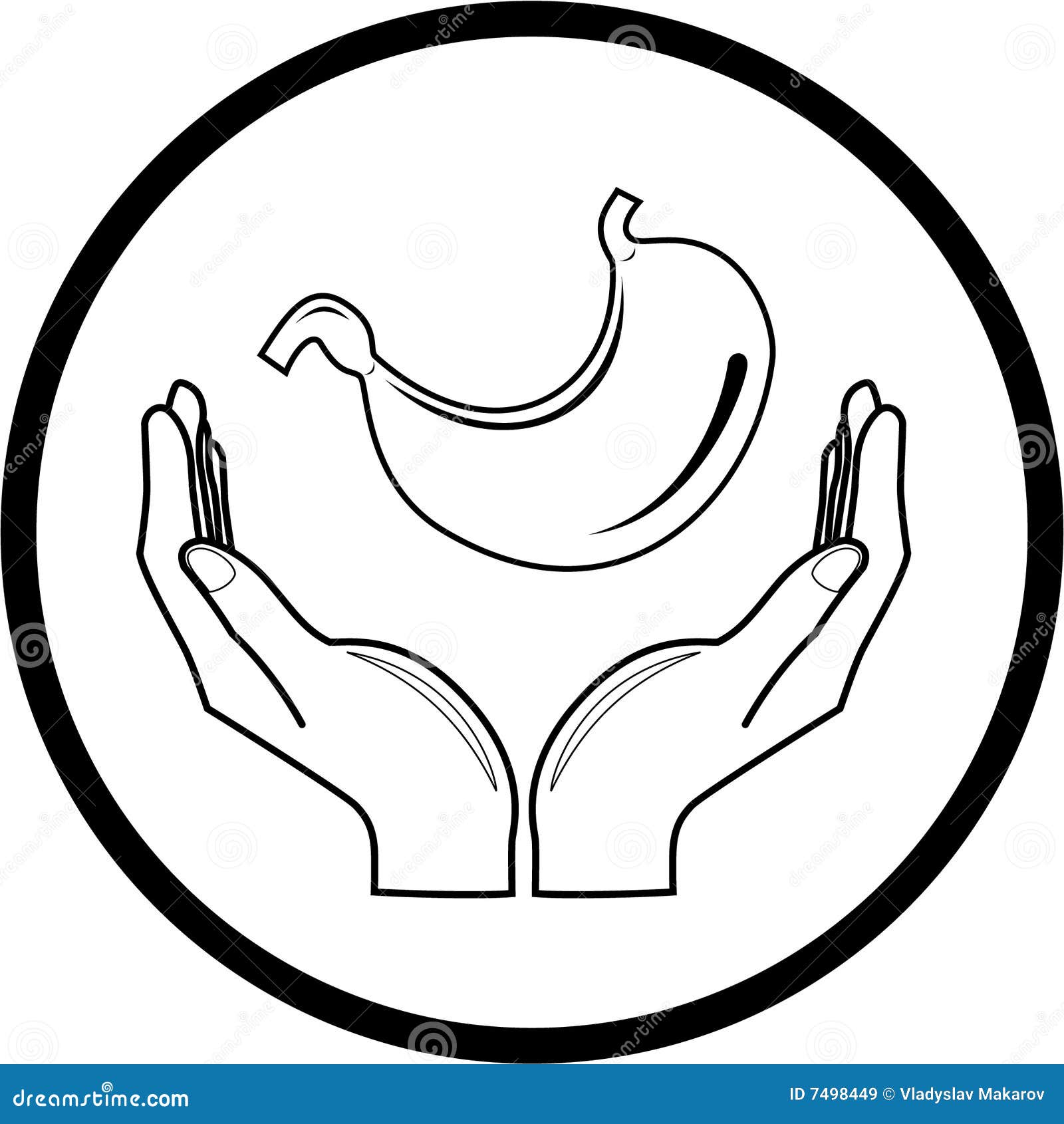 Vector Medical Icon. Protection of Stomach Stock Vector - Illustration ...