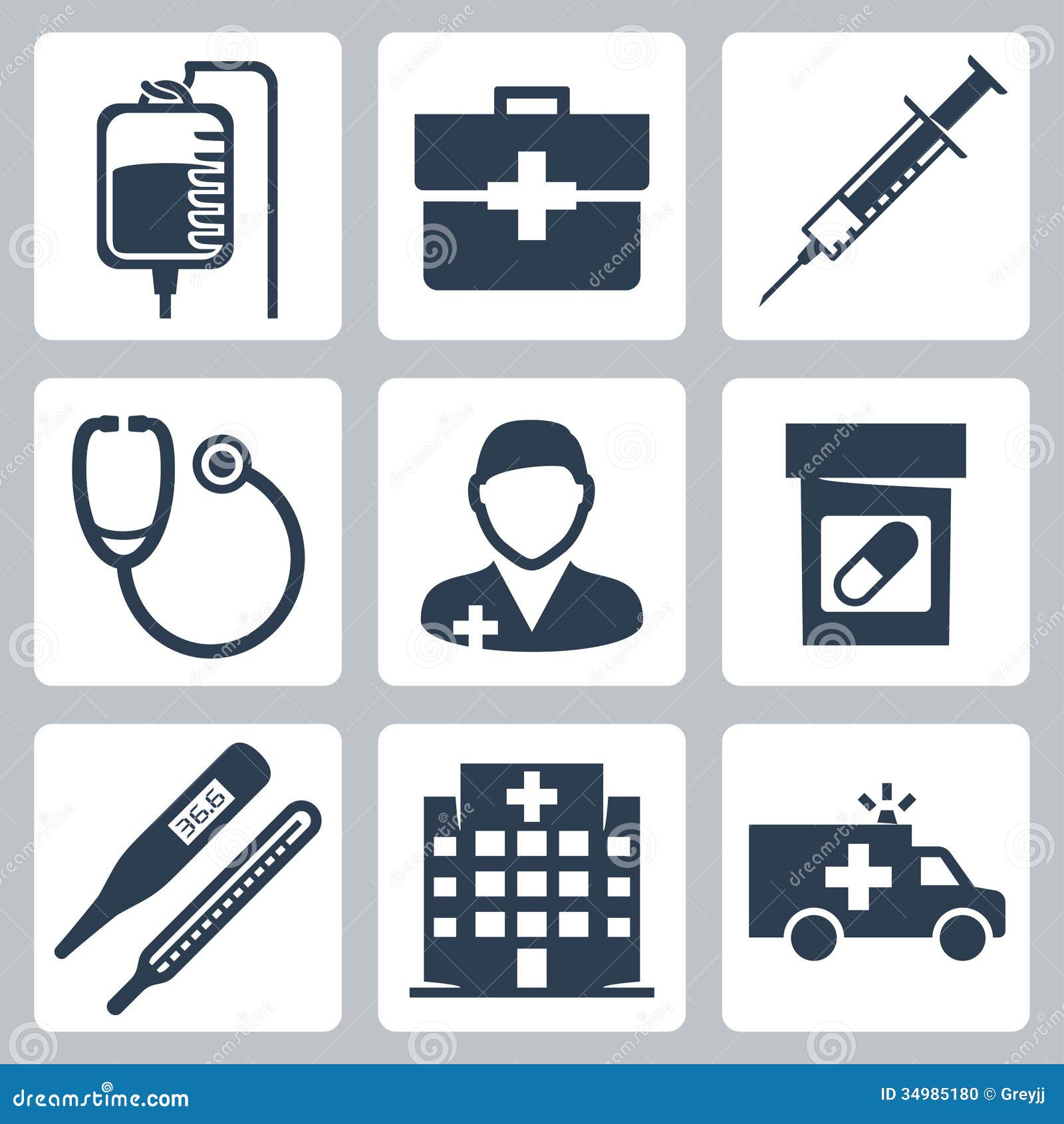 Vector medical icons set stock vector. Illustration of design - 34985180
