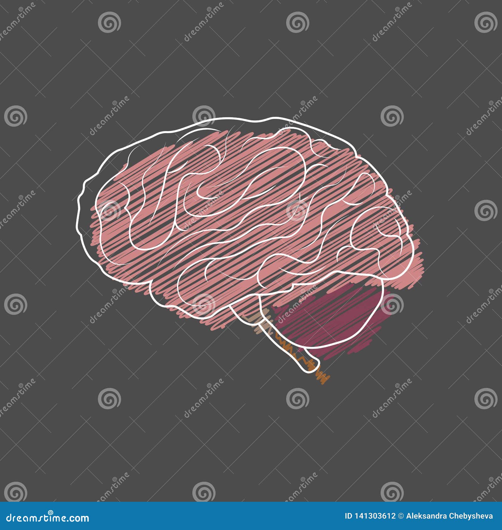 Vector Medical Illustration. Brain or Mind Side Stock Illustration ...