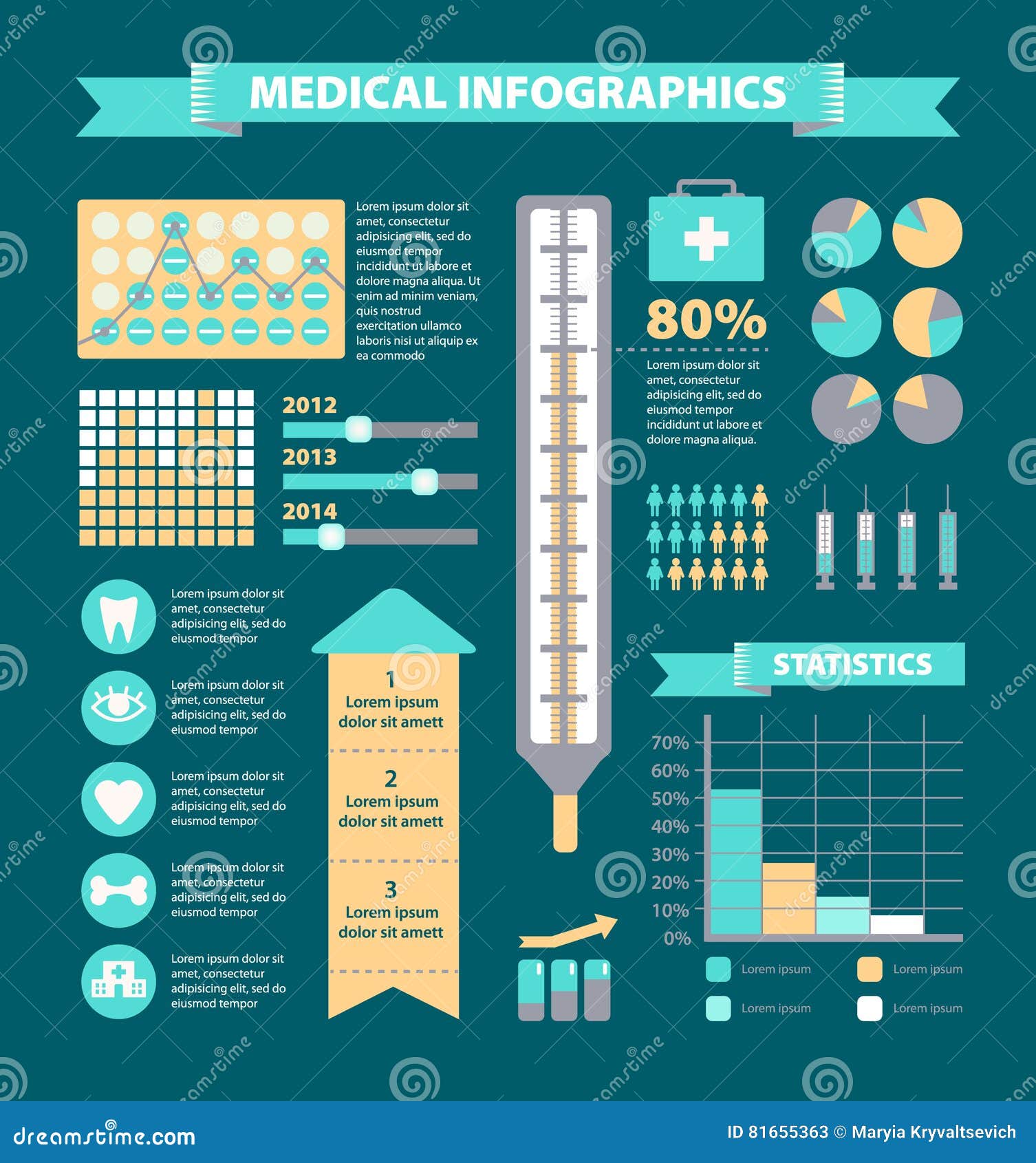 Vector Medical Infographic Set. Stock Vector - Illustration of chart ...