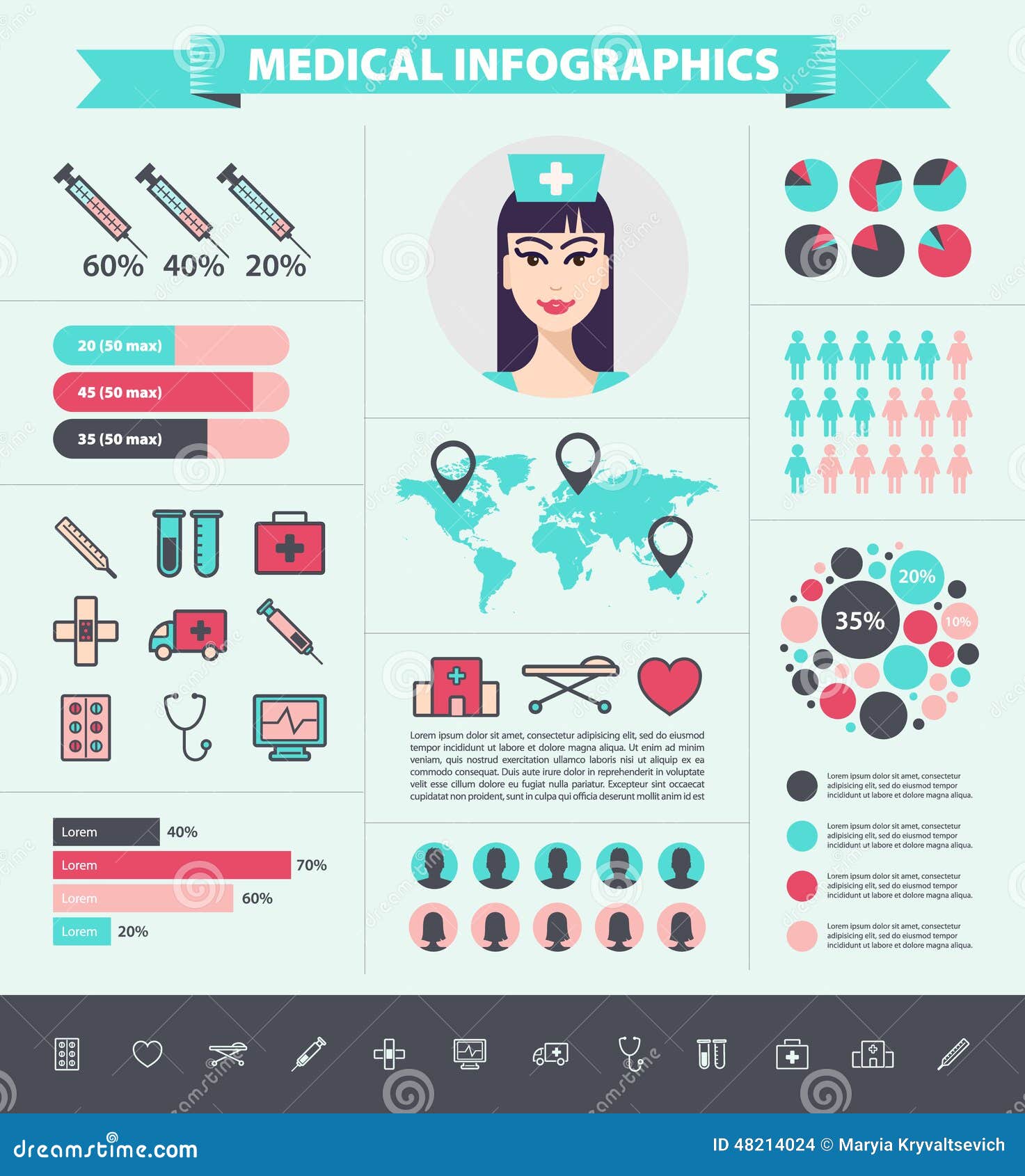 Vector Medical Infographic Set Stock Vector - Illustration of people ...