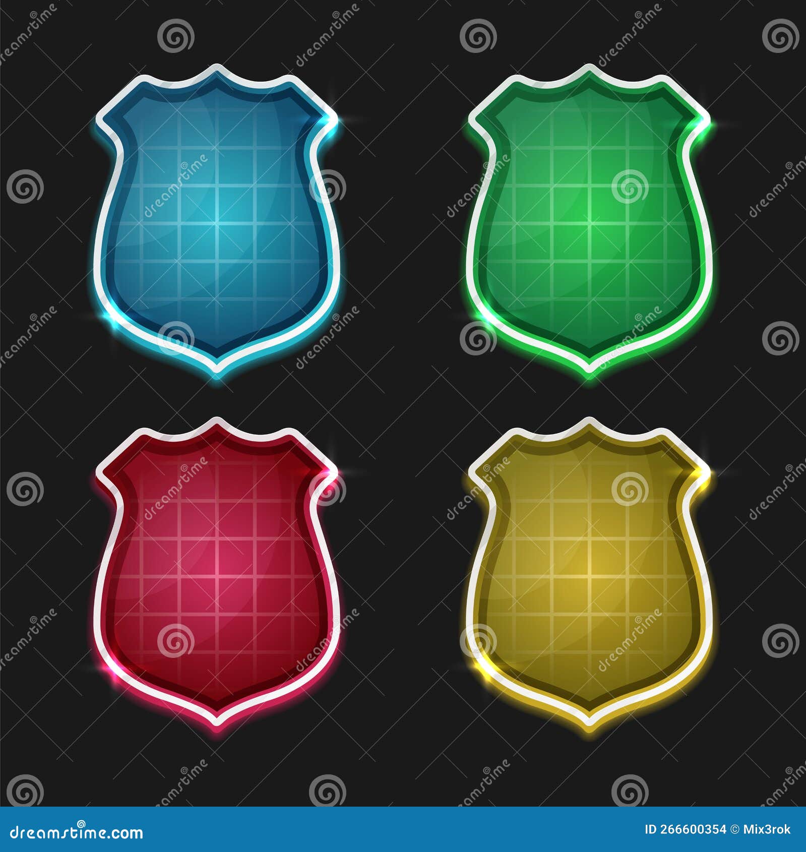 Vector Medical Shield Icon Set Stock Vector - Illustration of ...