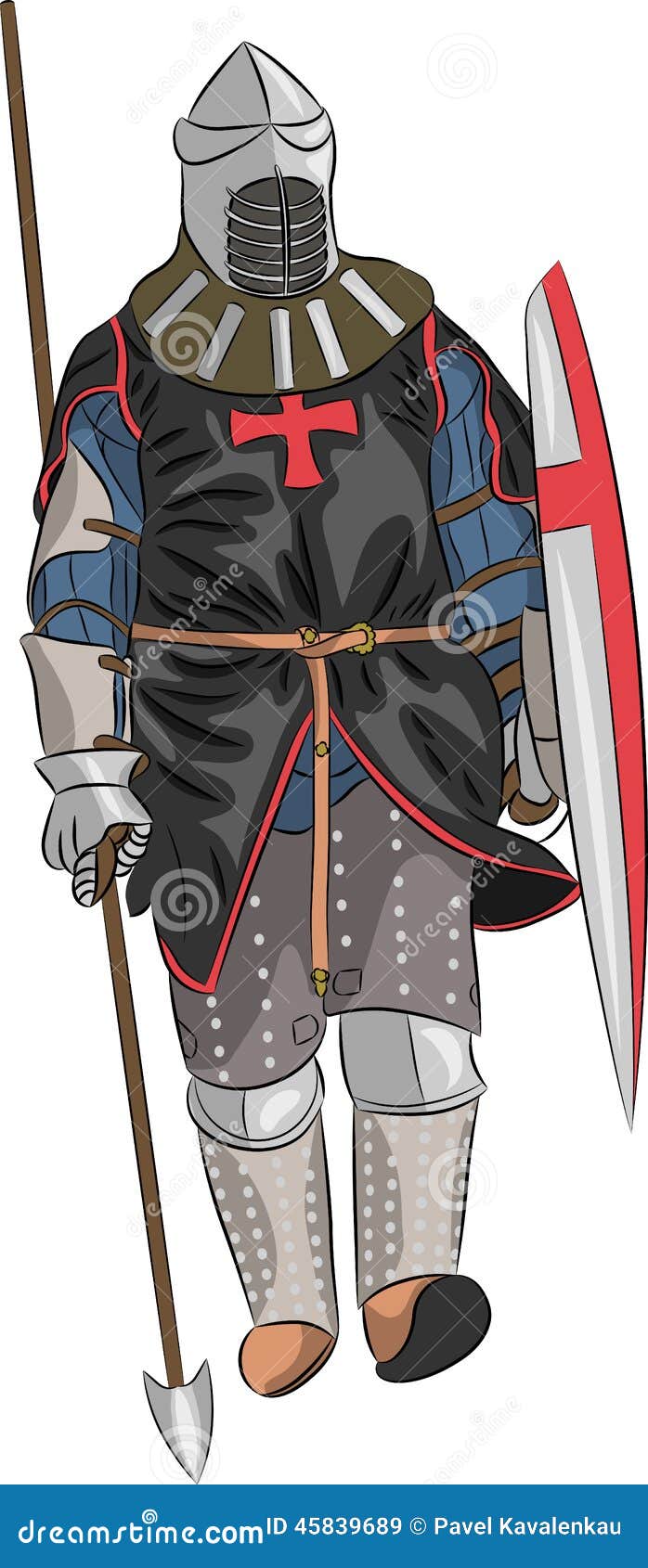 Vector medieval knight stock vector. Illustration of knight - 45839689