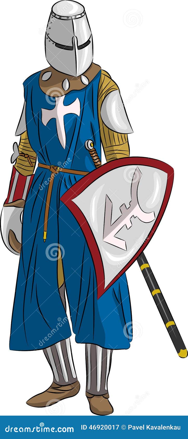 Vector medieval knight stock vector. Illustration of gold - 46920017