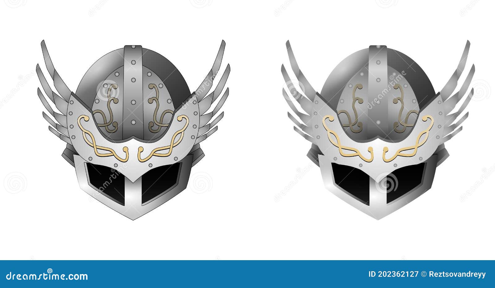 Metal Winged Shield Scroll Design Vector Illustration | CartoonDealer ...