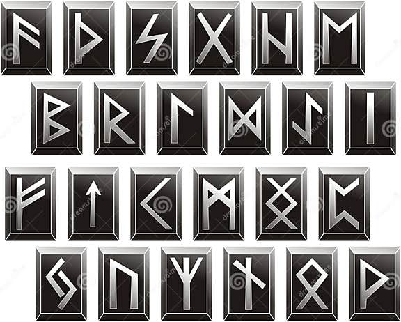 Vector Medieval Runic Alphabets of Germanic Langua Stock Vector ...