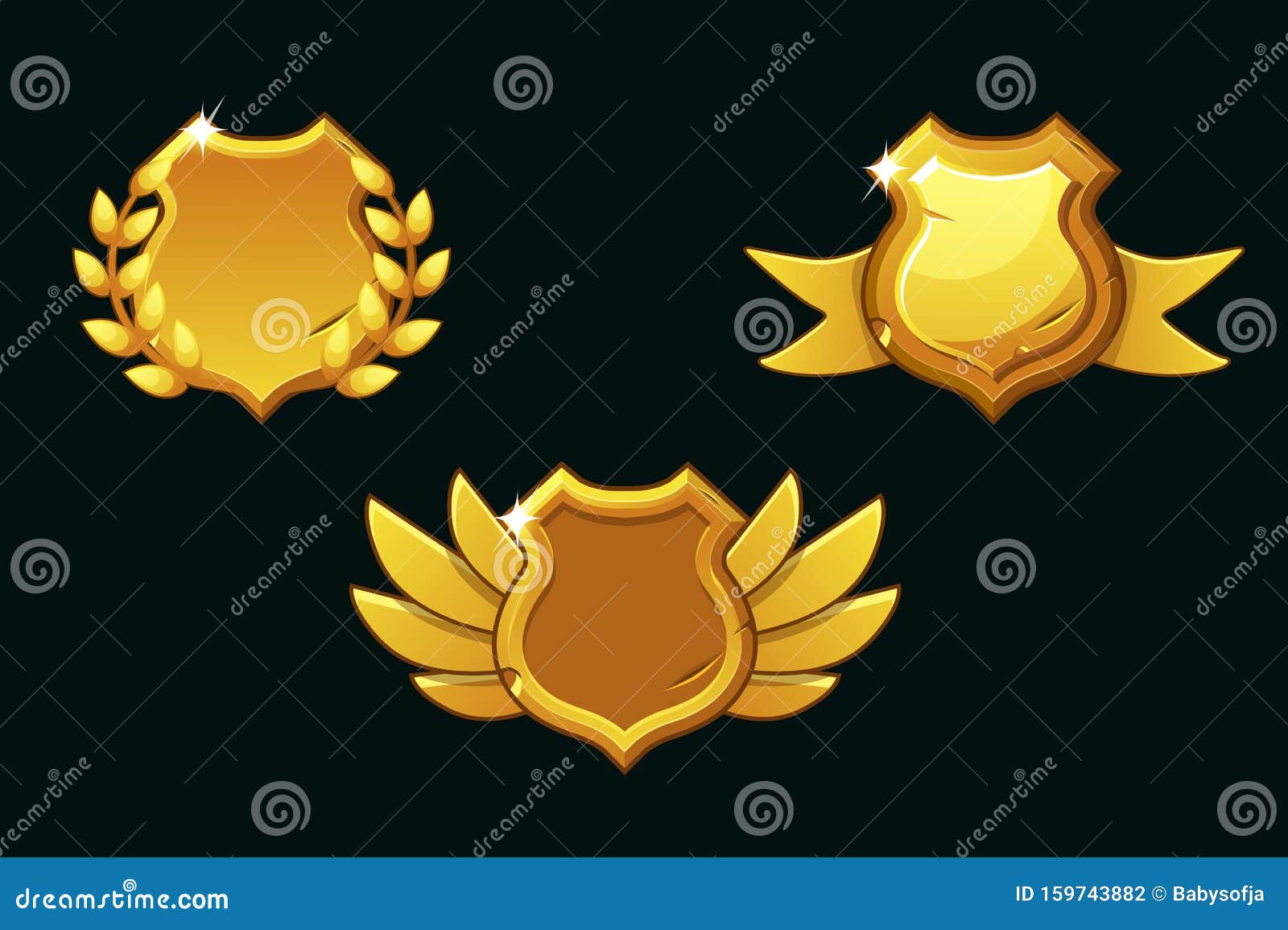 Medieval Shields. Realistic Vector Metal Shields With Wooden Boards ...