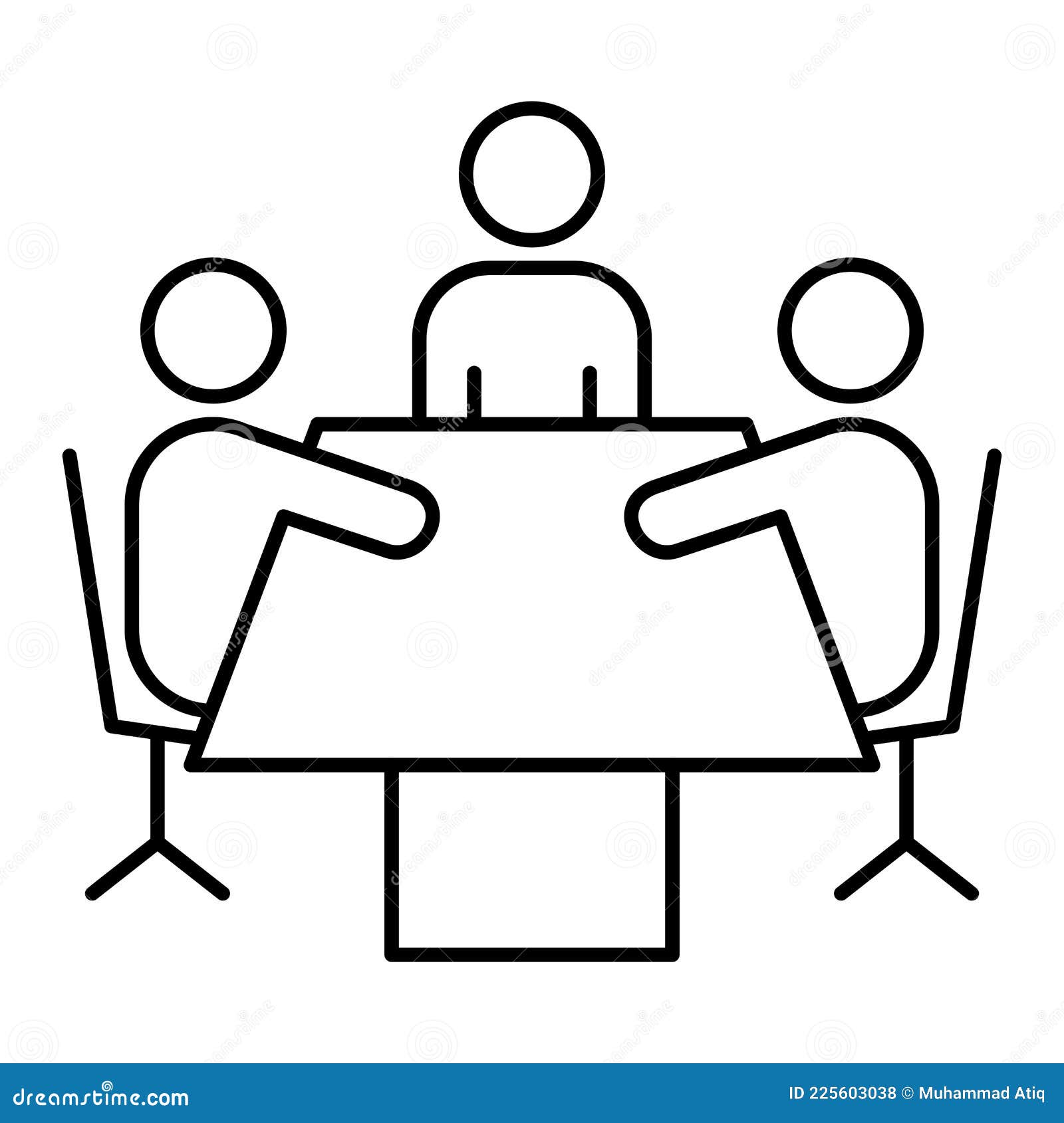 Vector Meeting Outline Icon Design Stock Vector - Illustration of ...