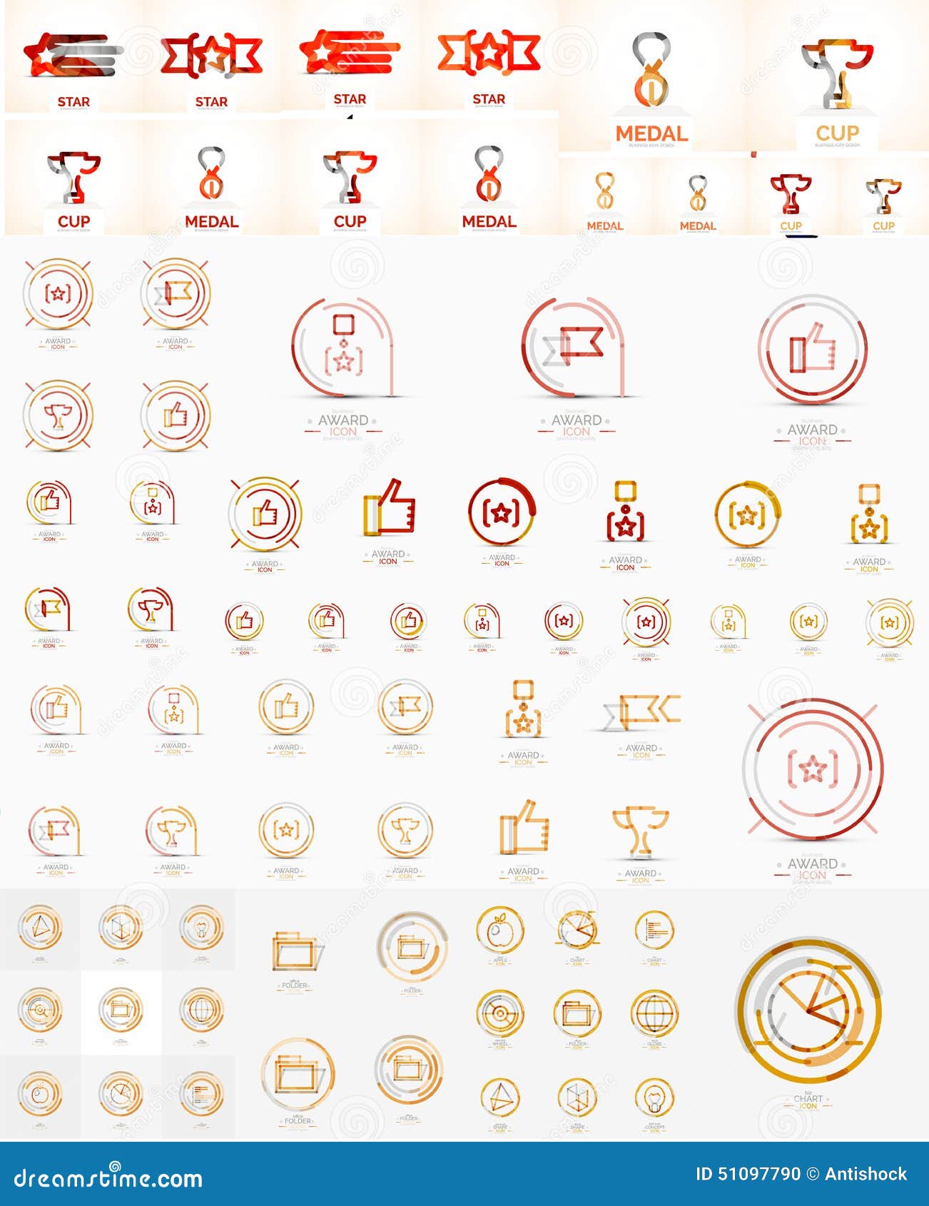 Vector Mega Set of Linear Stamp Logos Stock Vector - Illustration of ...