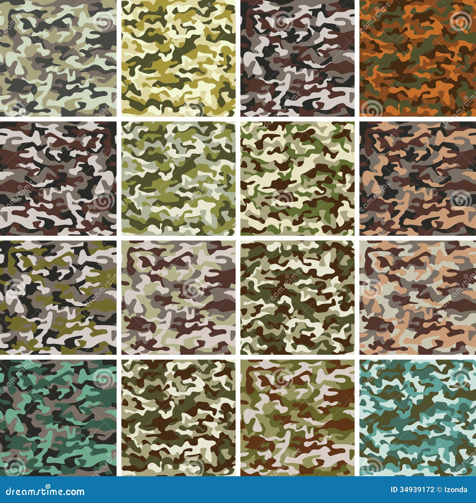 Vector Mega Set of Seamless Camouflage Pattern Stock Vector ...