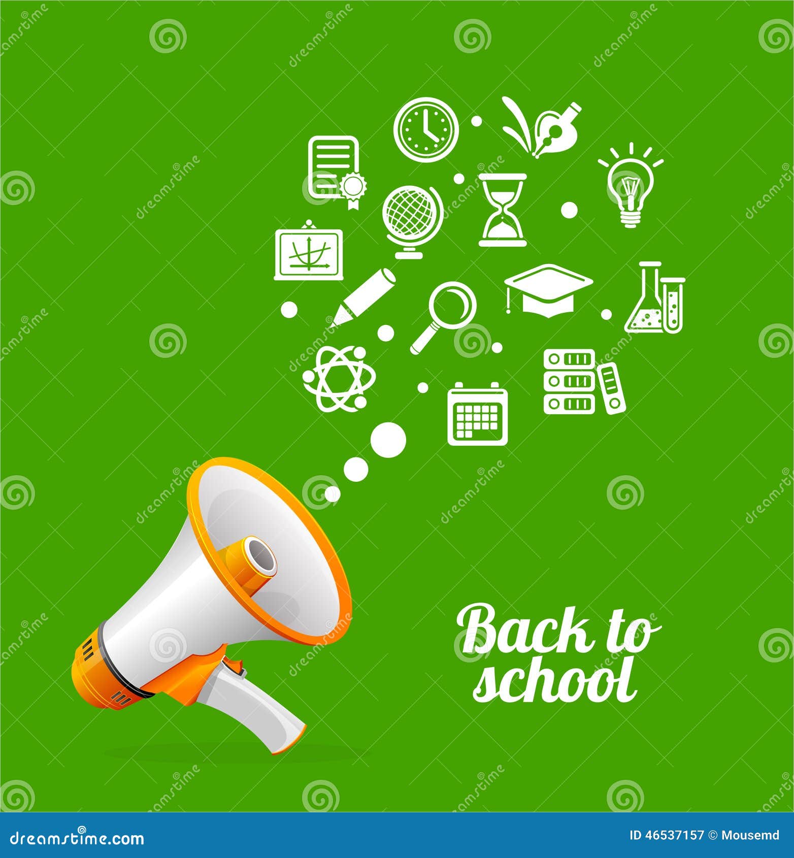 Vector Megaphone and Icon. Back To School Concept Stock Vector ...