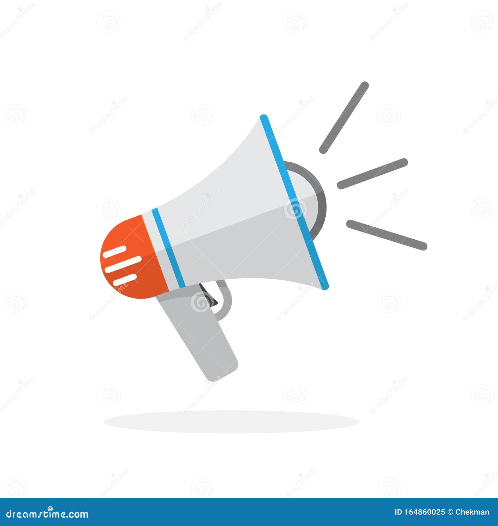 Vector Megaphone Icon in Flat Design Stock Illustration - Illustration ...