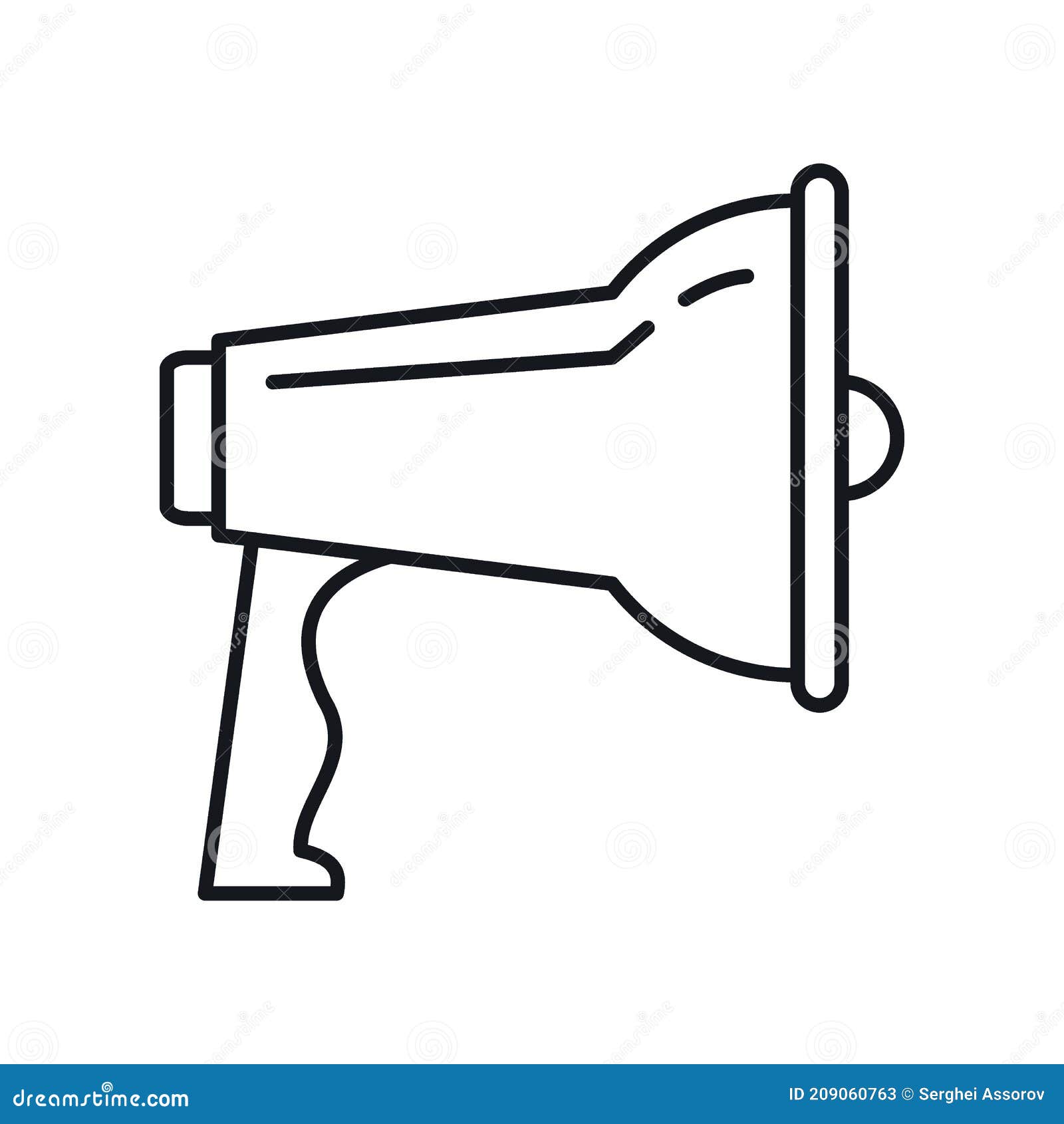 Vector Megaphone in Outline Style Isolated on White Stock Vector ...