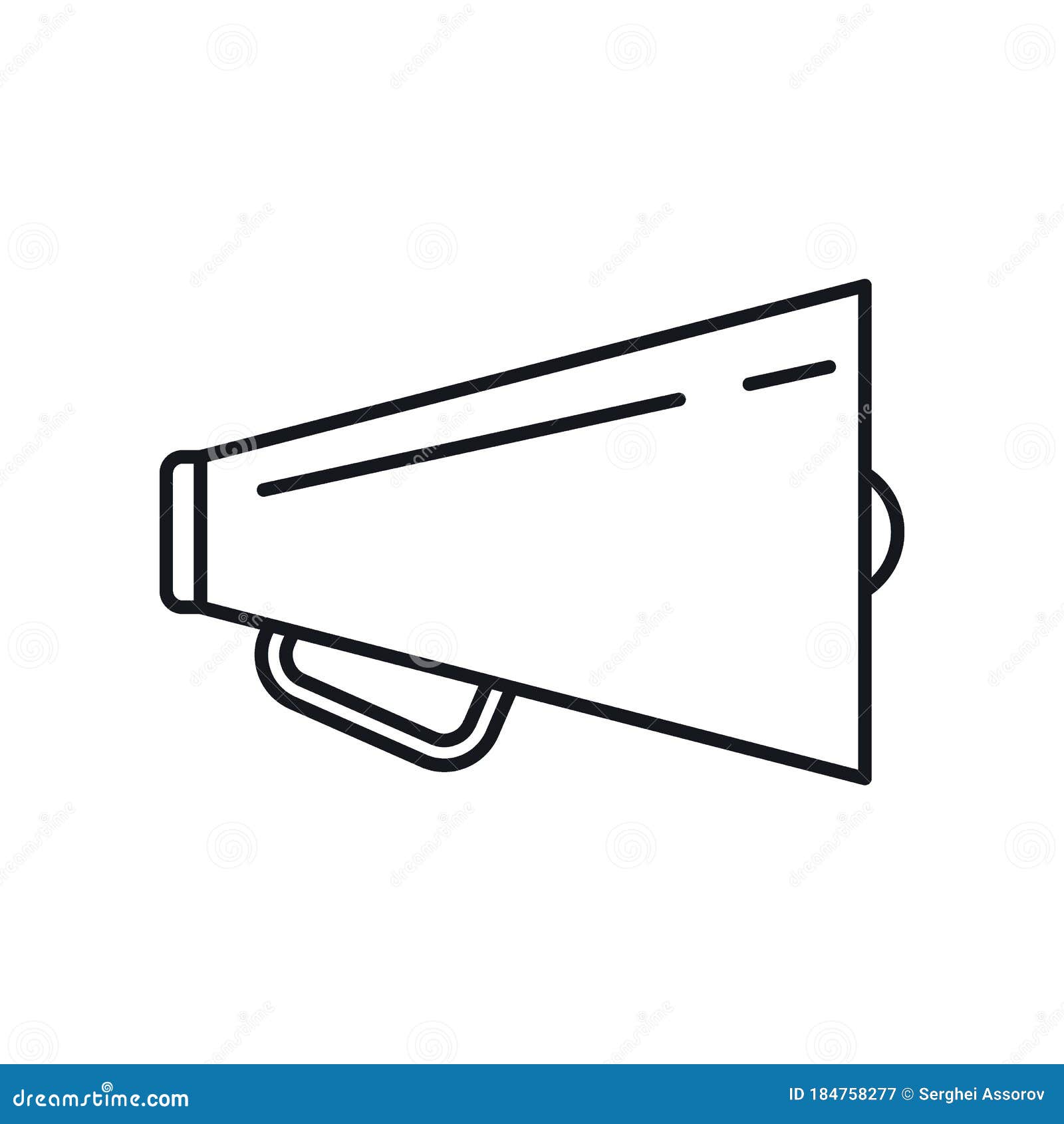 Vector Megaphone in Outline Style Isolated on White Stock Vector ...