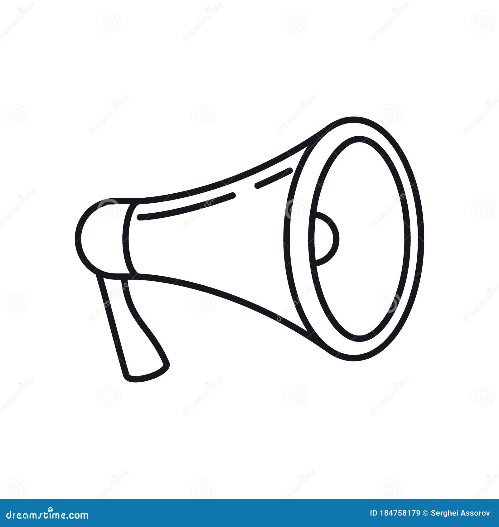 Vector Megaphone in Outline Style Isolated on White Stock Vector ...