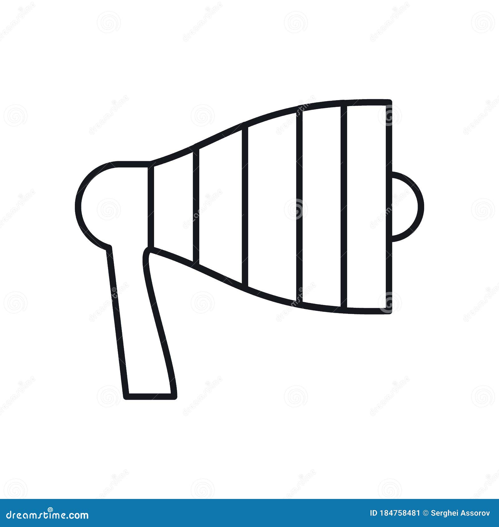 Vector Megaphone in Outline Style Isolated on White Stock Vector ...